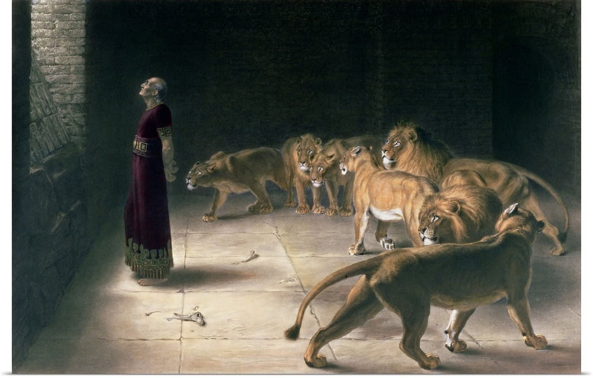 GBC | "Daniel in the Lions Den, mezzotint" Art Print - 30x20 - Walmart.com