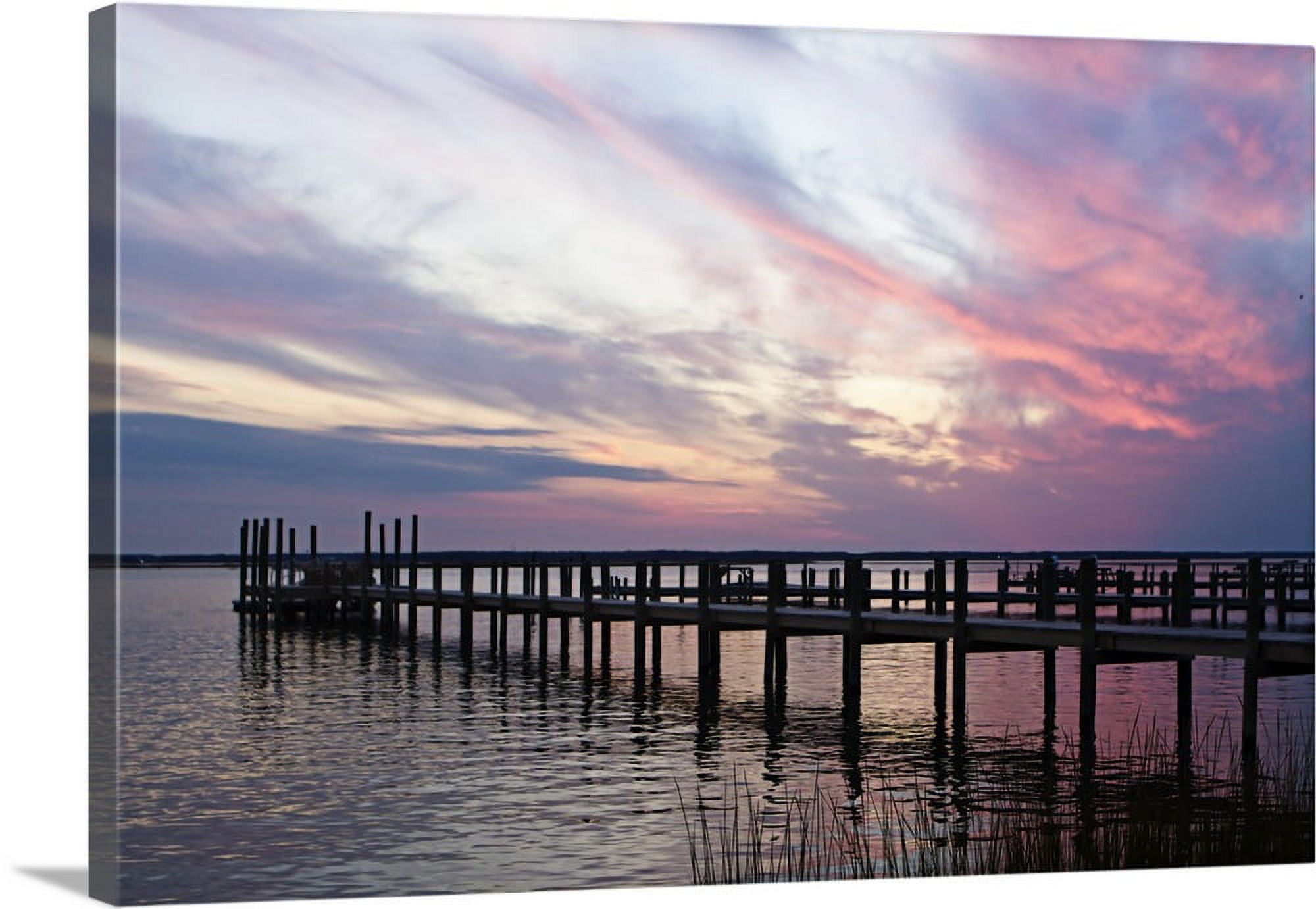 Great BIG Canvas | "Dockside Sunset 3" Canvas Wall Art - 48x32 ...