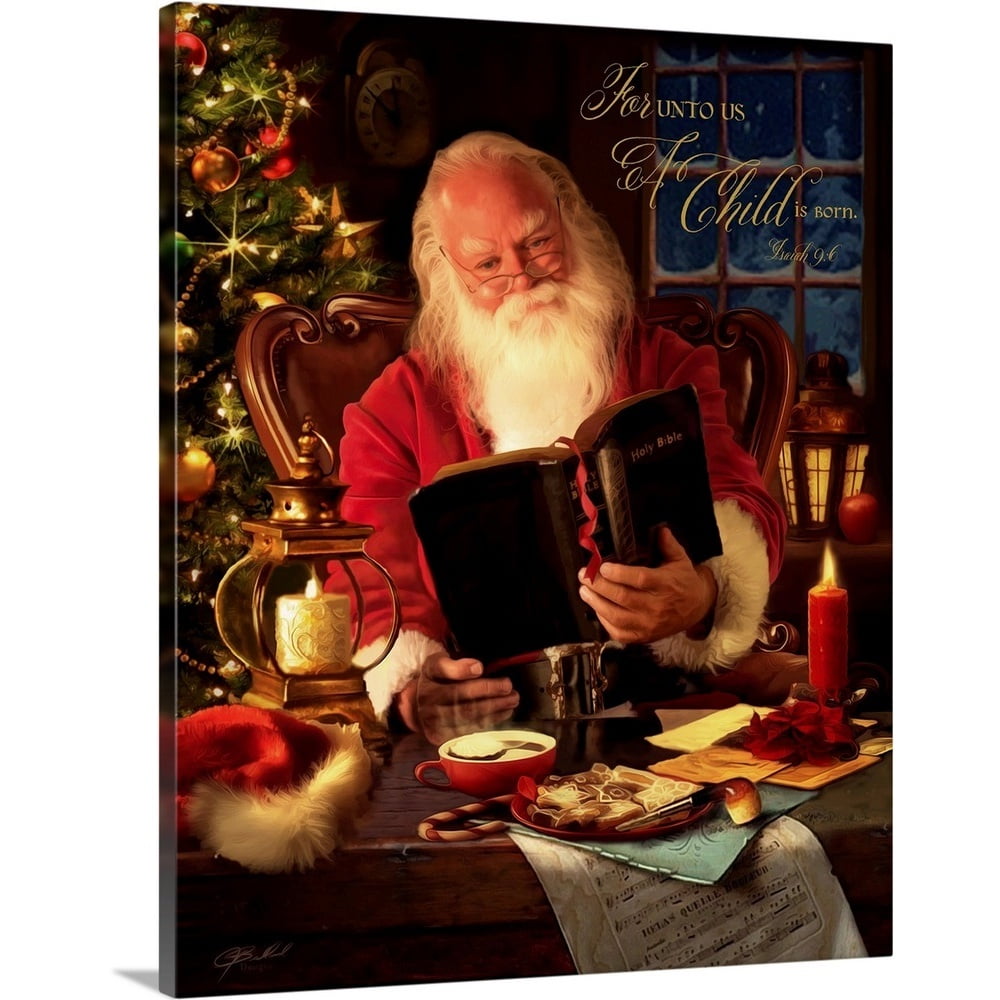 "Great BIG Canvas | Large ""Santa"" Christmas Artwork - 24x30 Canvas ...
