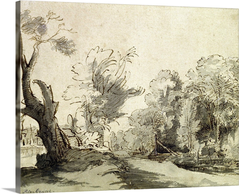 Great BIG Canvas | "Landscape with a path, an almost dead tree and a ...