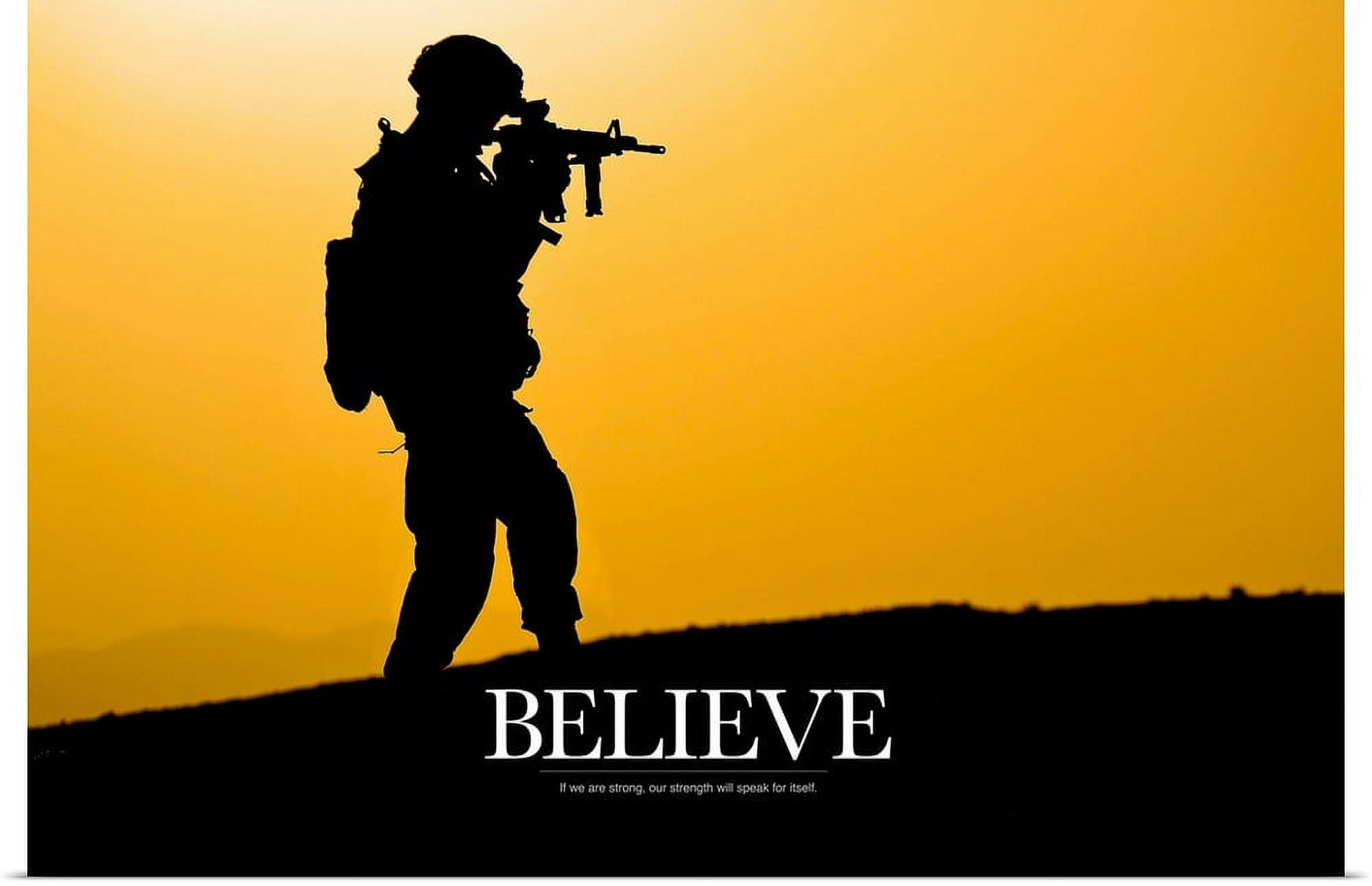 Great BIG Canvas | "Military Motivational Poster: Believe" Art Print ...