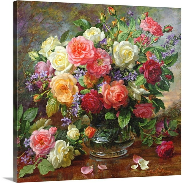 Great BIG Canvas | Modern Floral Botanical Garden Nature Art - "Roses ...