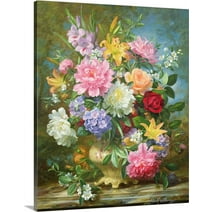 Trademark Fine Art 'Peonies And Lace' Canvas Art by Jan Benz - Walmart.com