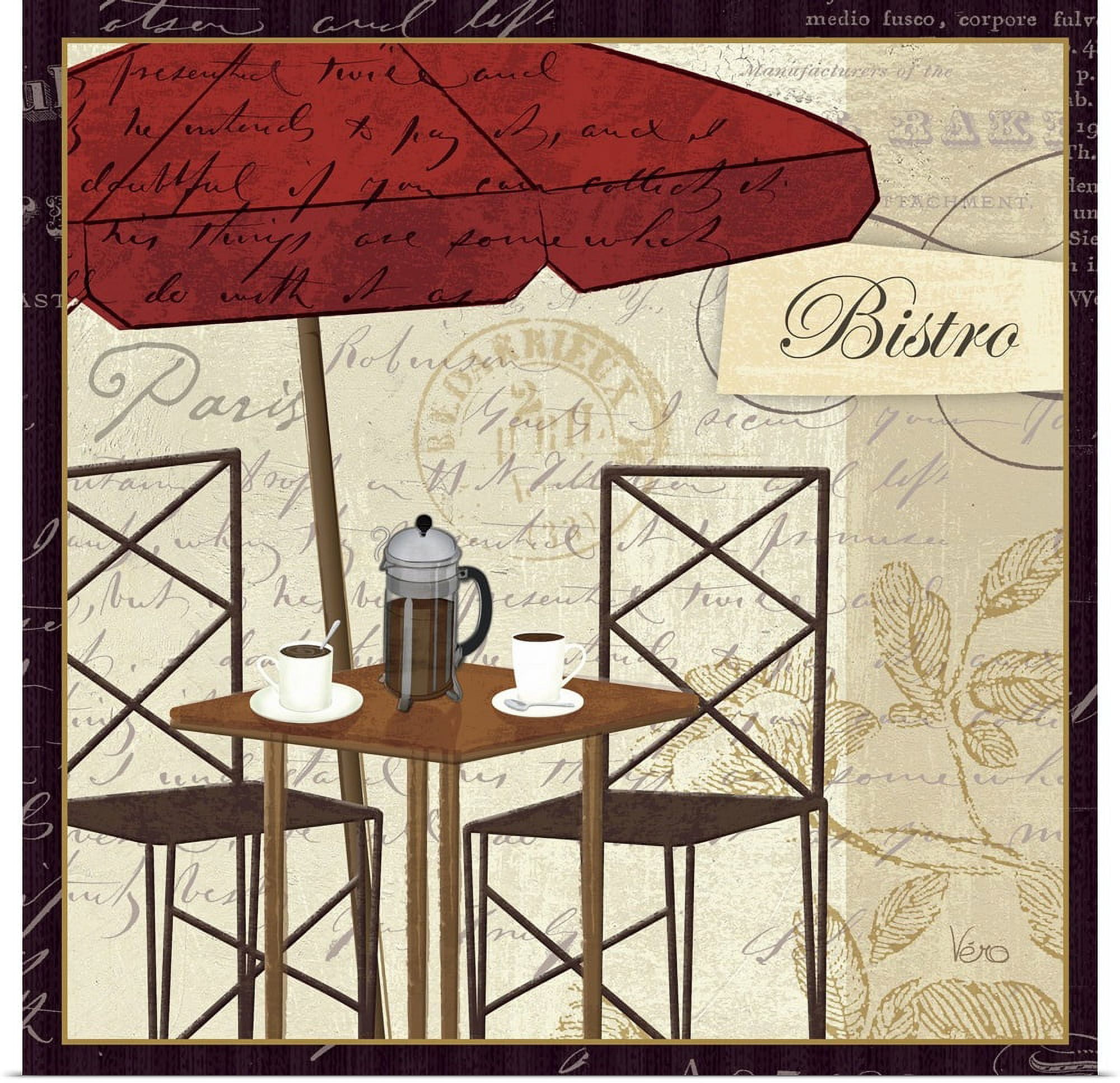 Great BIG Canvas | "Petit Cafe II with Border" Art Print - 24x24 ...