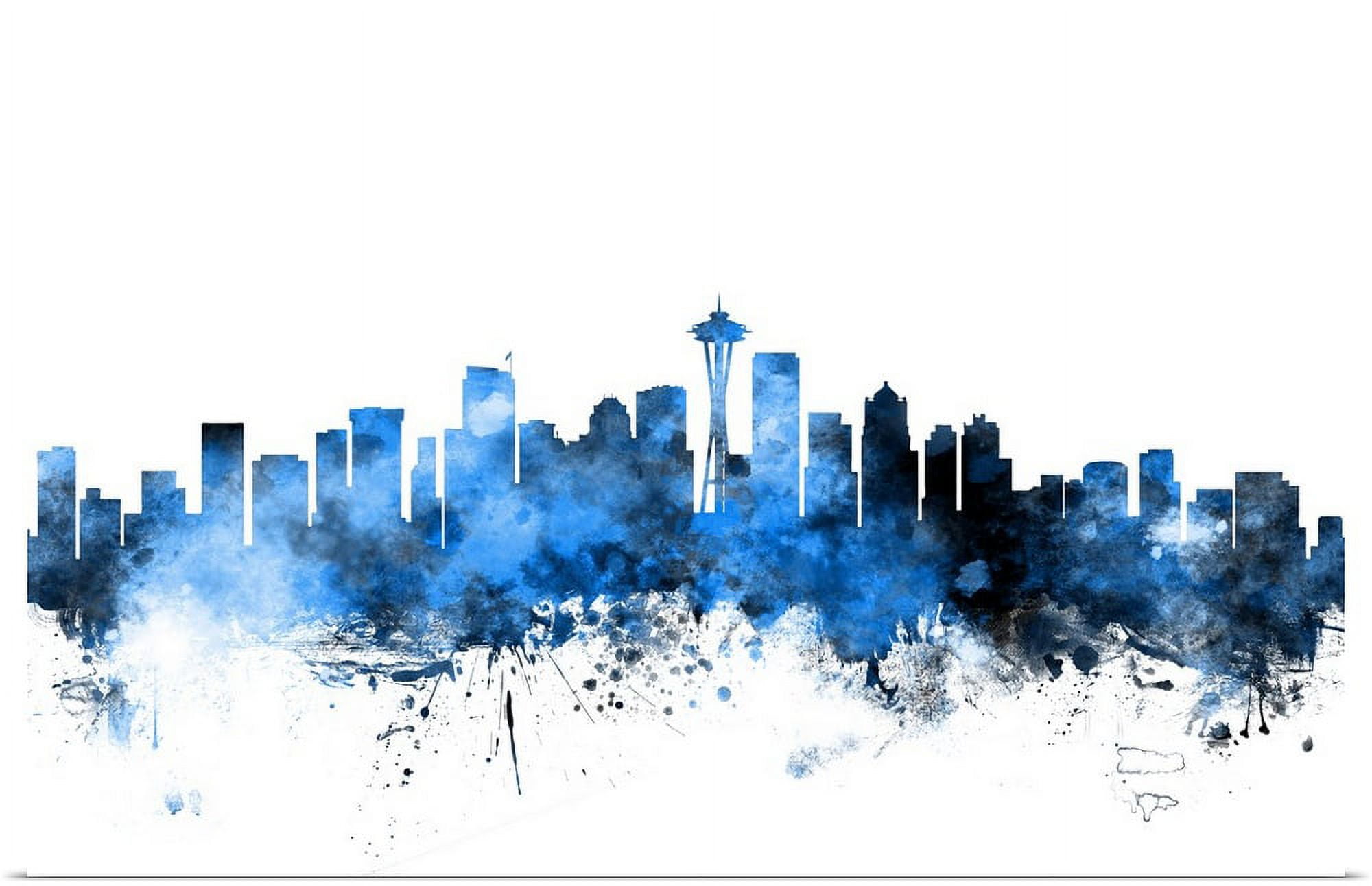 Great BIG Canvas | "Seattle Washington Skyline" Art Print - 30x20 ...