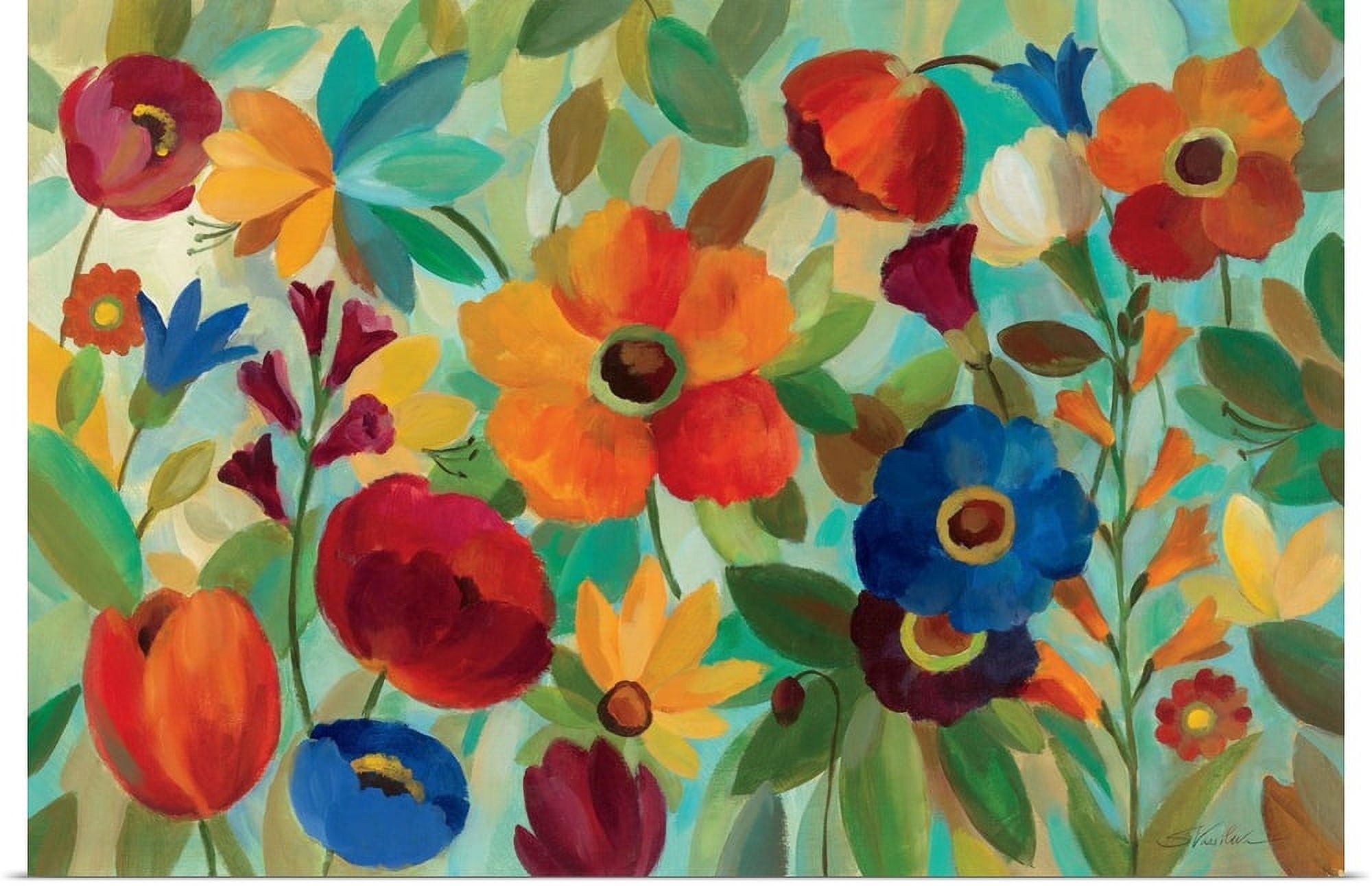 GBC | "Summer Floral V" Art Print - 24x16 - Walmart.com