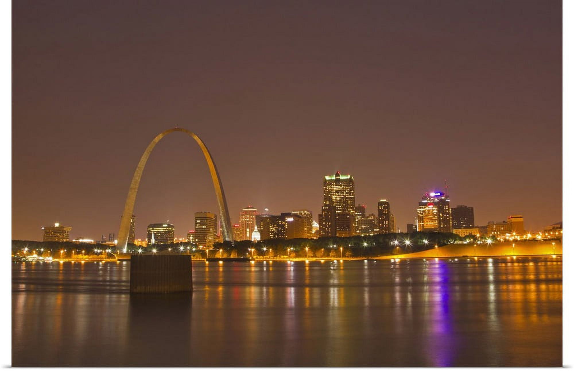 Great BIG Canvas | "The Gateway Arch and St Louis skyline reflect into ...