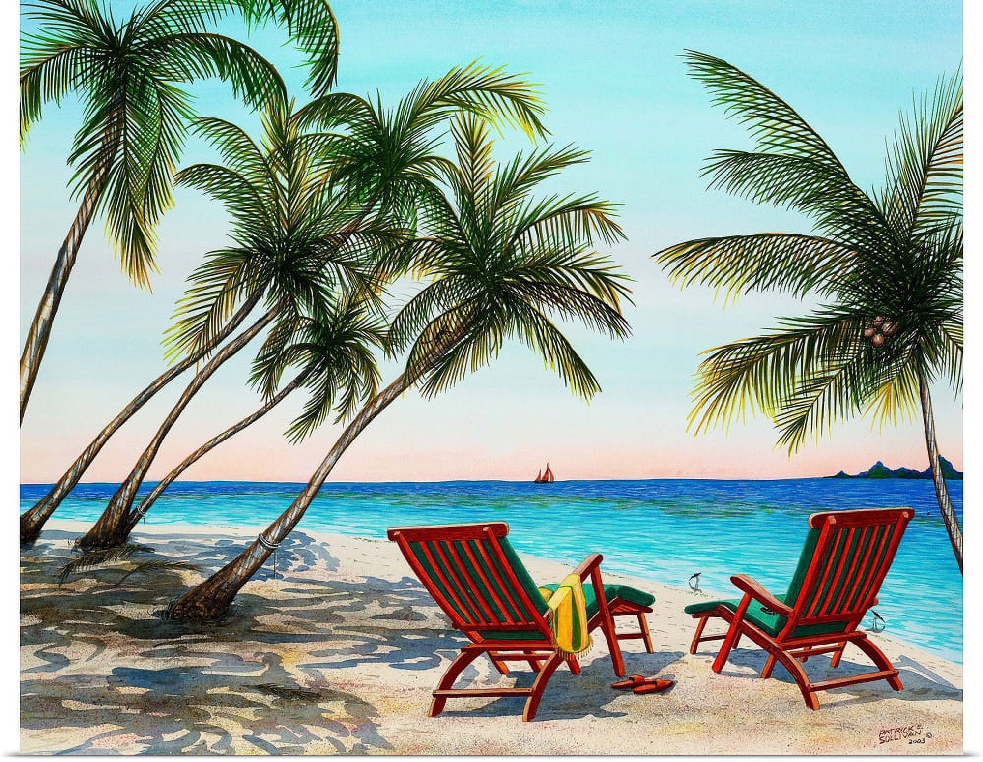 Great BIG Canvas | "Tropical Vacation" Art Print - 30x24 - Walmart.com