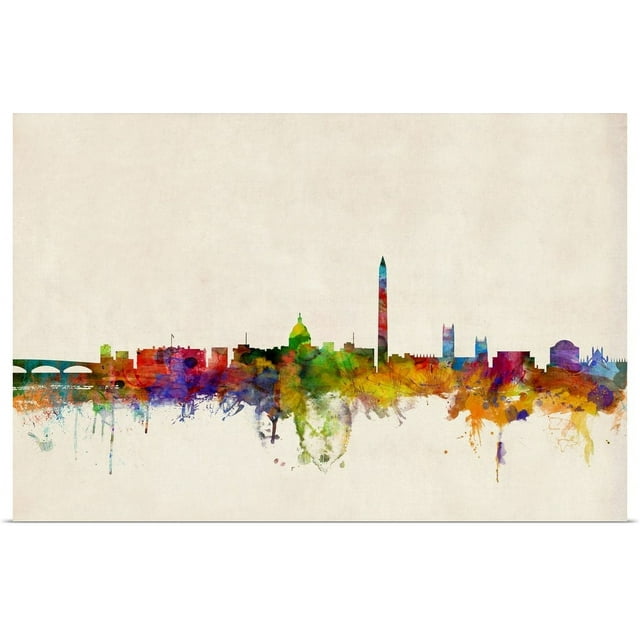 Great BIG Canvas | "Washington DC Skyline" Art Print - 30x20 - Walmart.com
