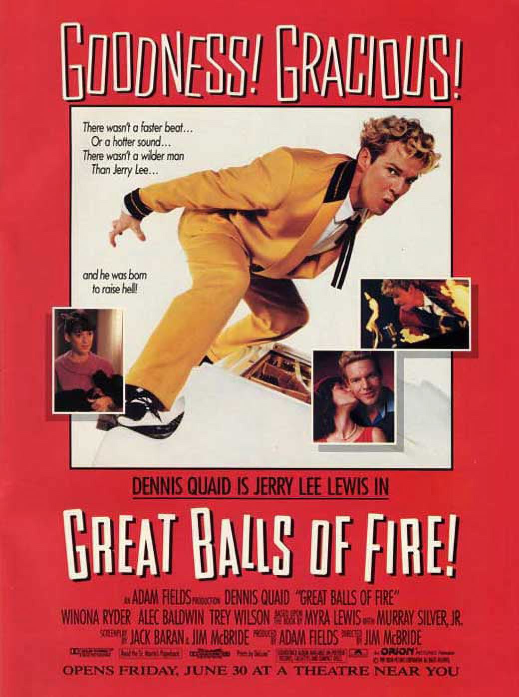 Great Balls of Fire POSTER (27x40) (1989) (Style G) - Walmart.com