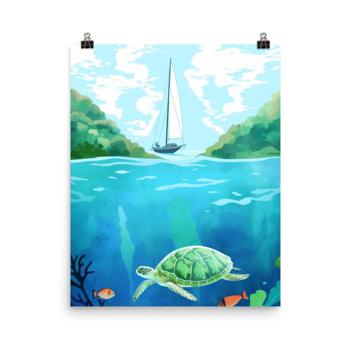 Great Barrier Reef Print, Australia Travel Wall Art, Seascape Ocean ...