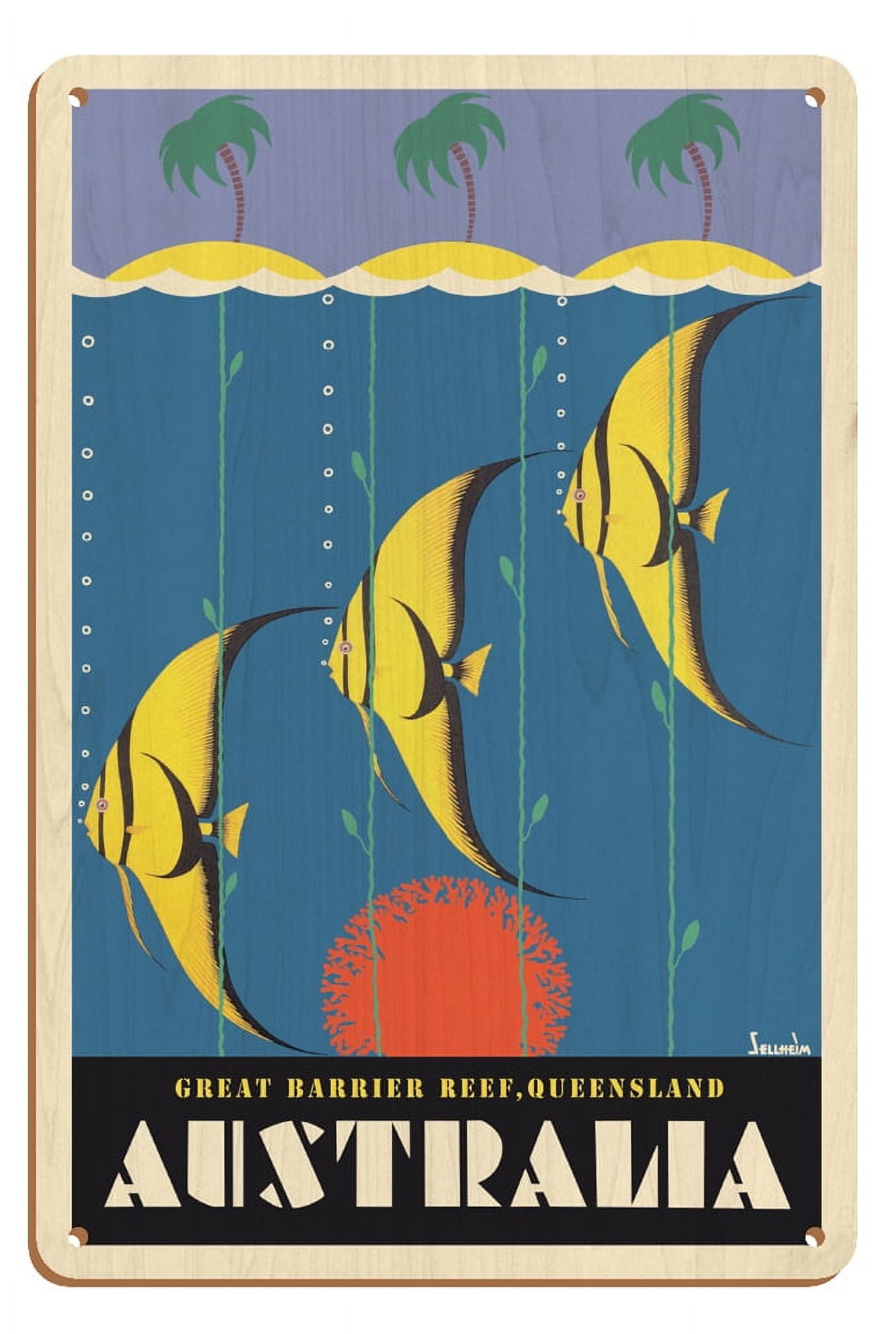 Great Barrier Reef - Queensland Australia - Moorish Idol Fish - Vintage ...