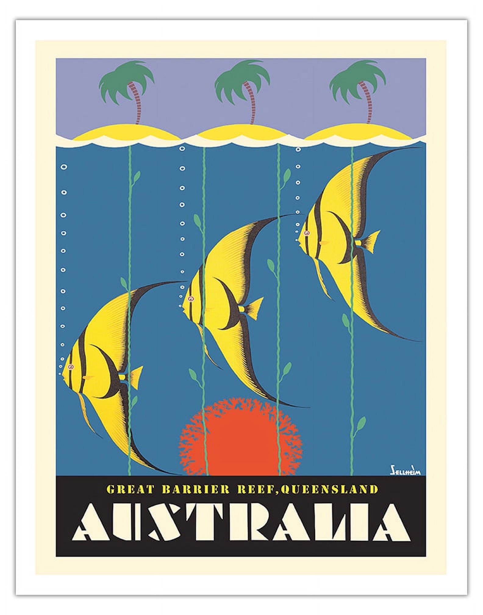 Great Barrier Reef - Queensland Australia - Moorish Idol Fish - Vintage ...