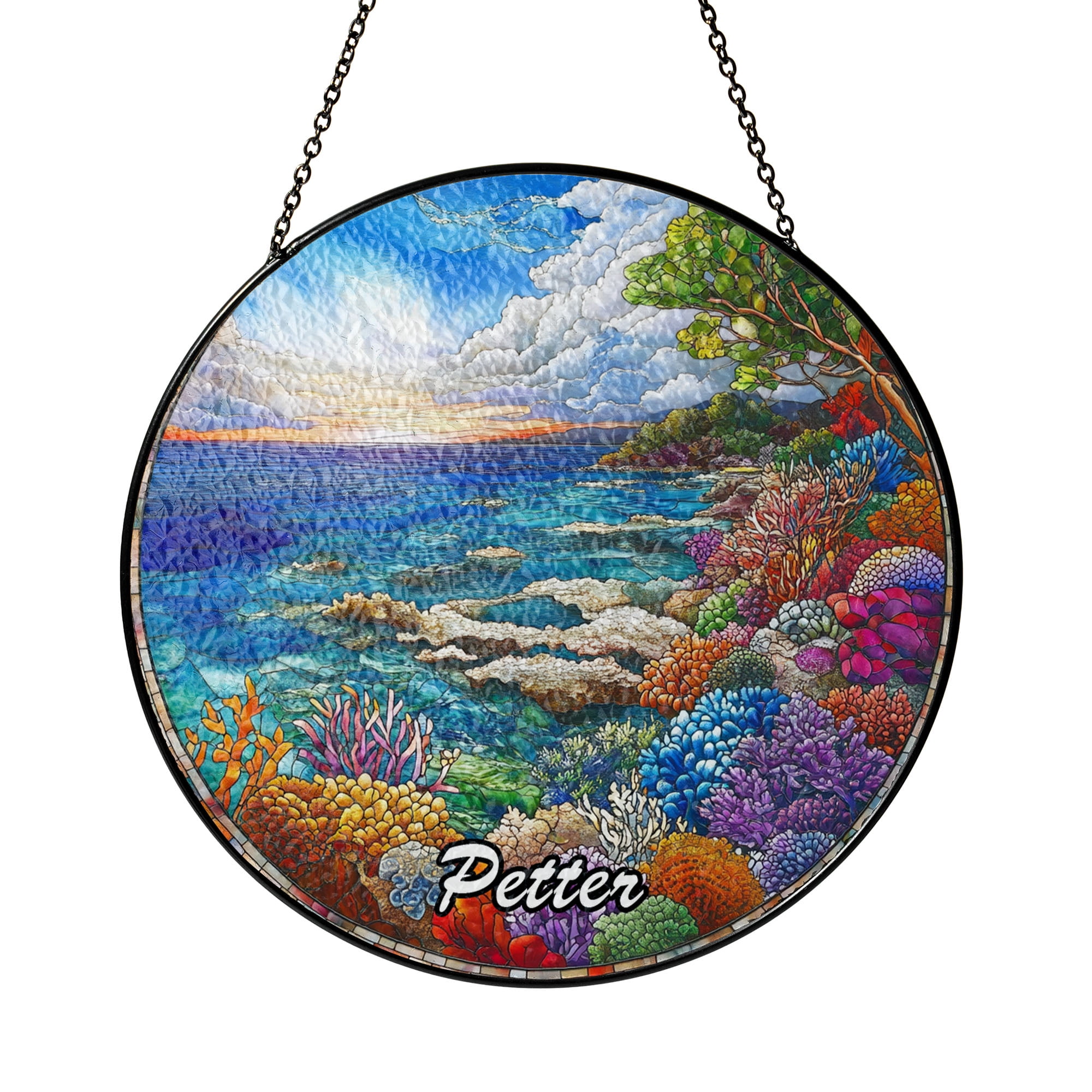 Great Barrier Reef Stained Glass Suncatcher - Custom Name Australia ...