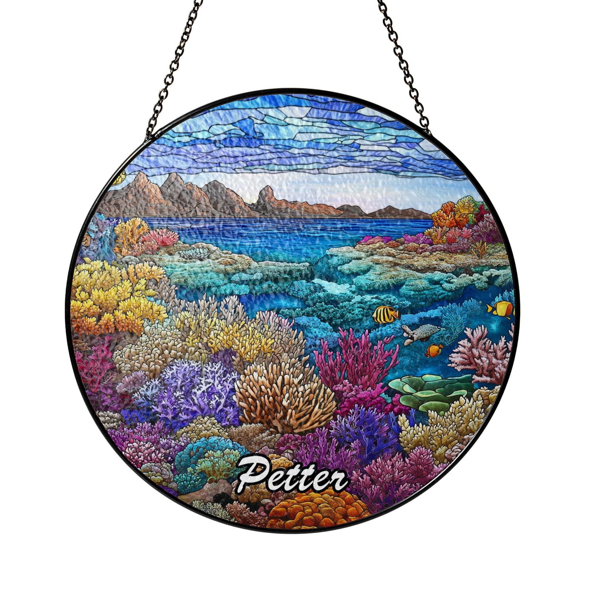 Great Barrier Reef Stained Glass Suncatcher - Custom Name Australia ...
