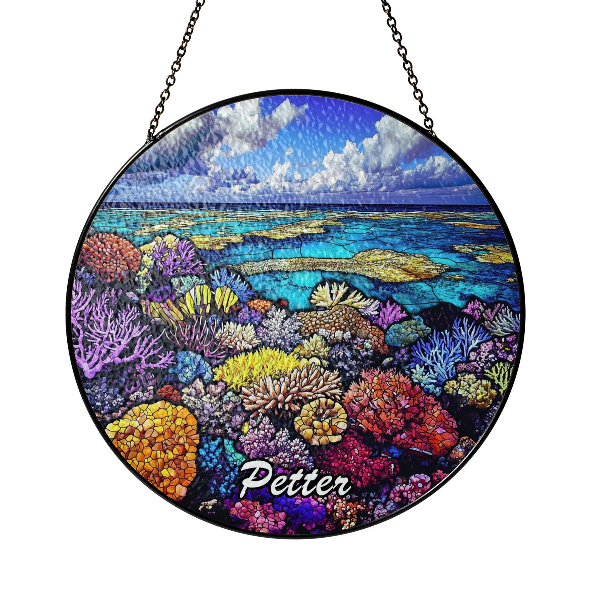 Great Barrier Reef Stained Glass Suncatcher - Custom Name Australia ...