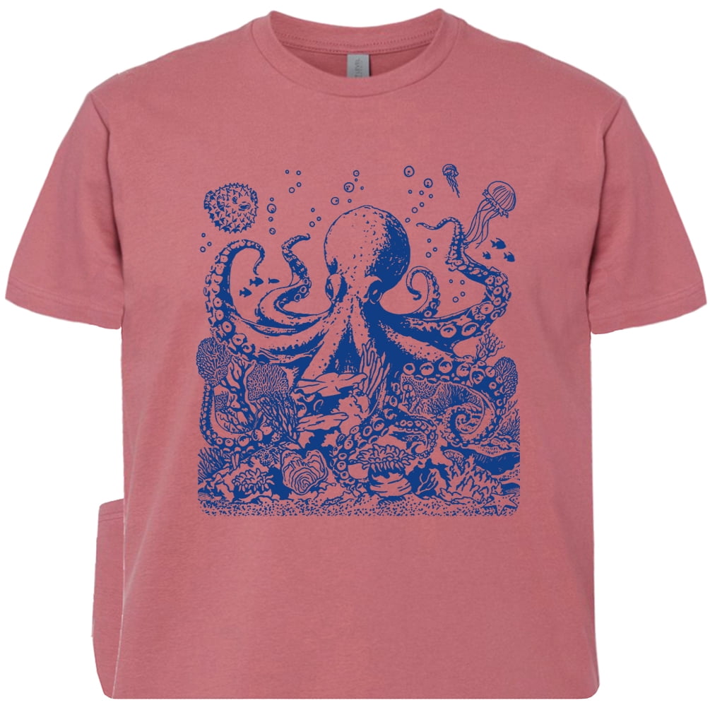Great Barrier Reef T Shirt Cool Octopus Shirts For Men Women Retro ...
