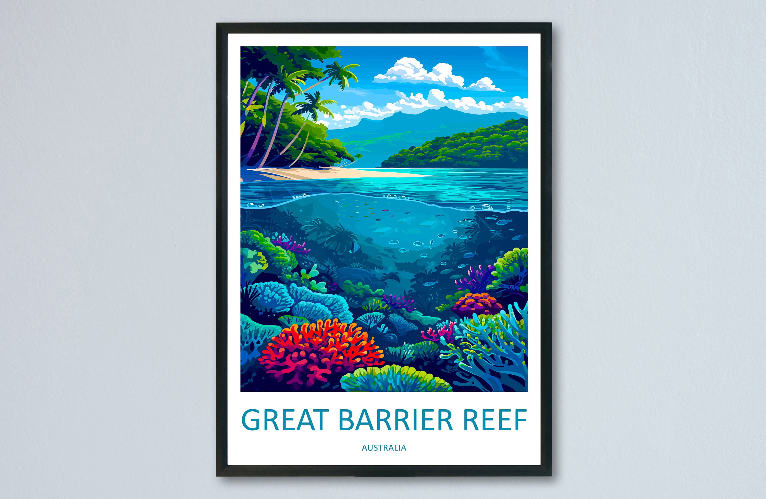 Great Barrier Reef Wall Art Australia Nature Decor - Walmart.com