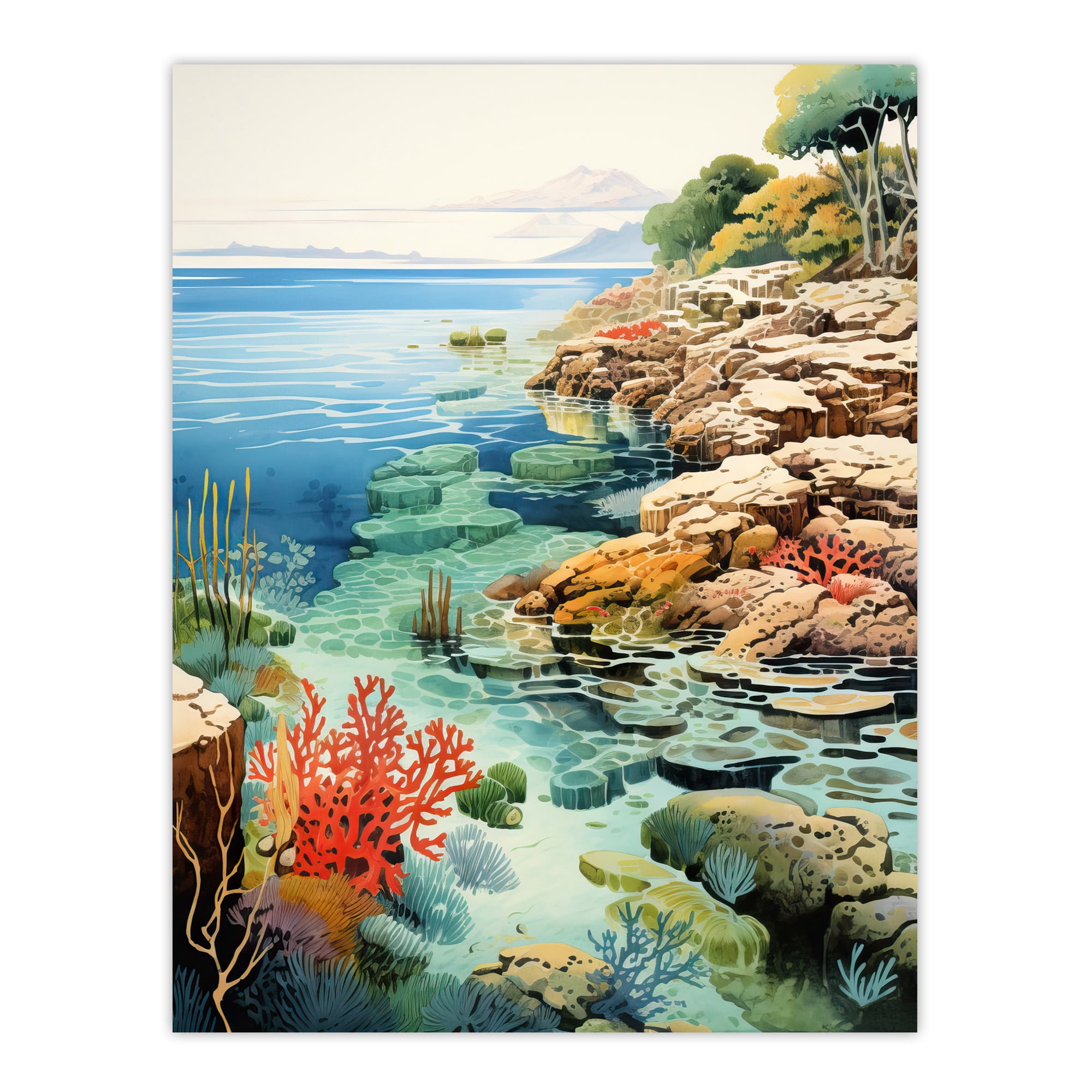 Great Barrier Reef Watercolour Painting Australia Bright Coral Garden ...