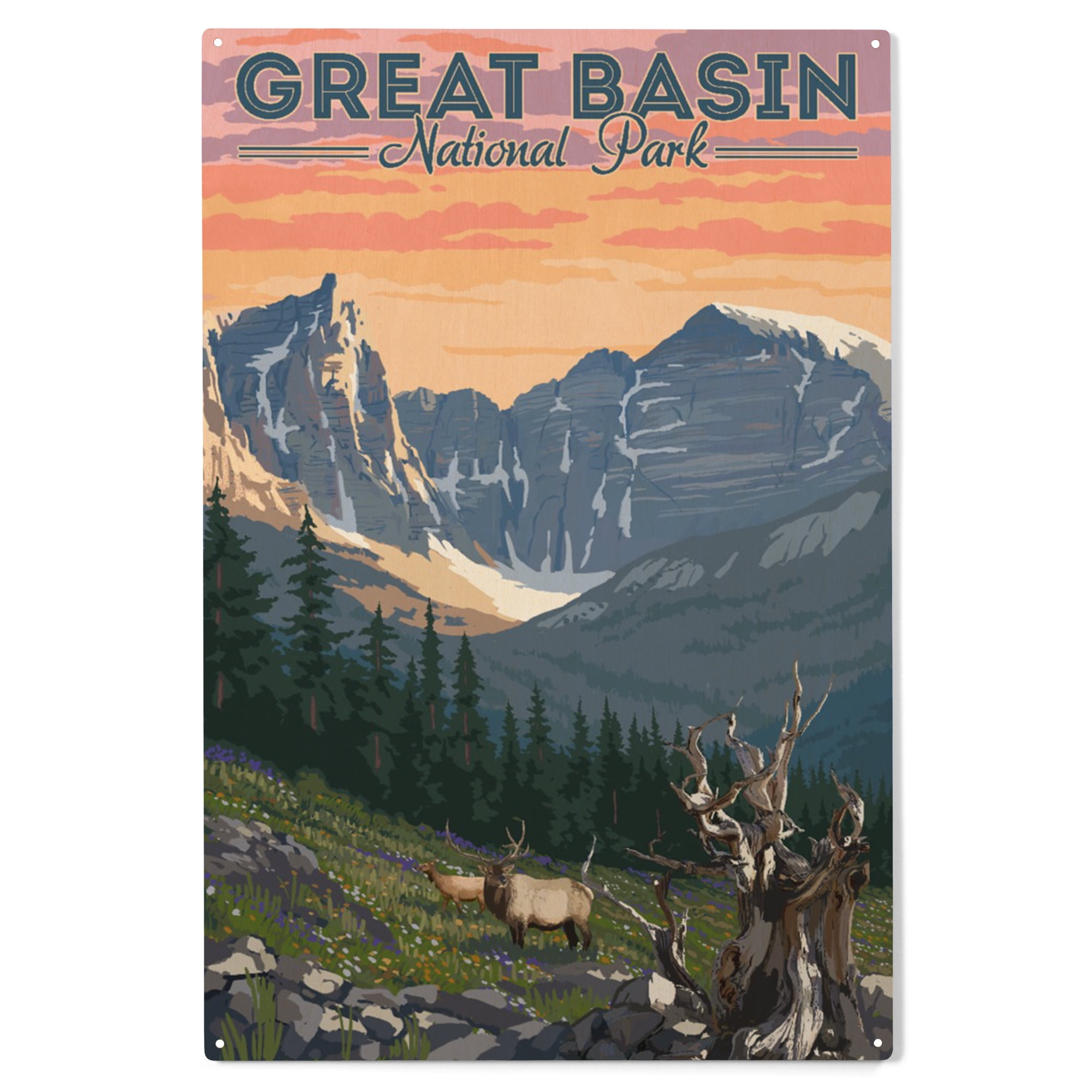 Great Basin National Park, Nevada, Elk and Spring Flowers Birch Wood ...