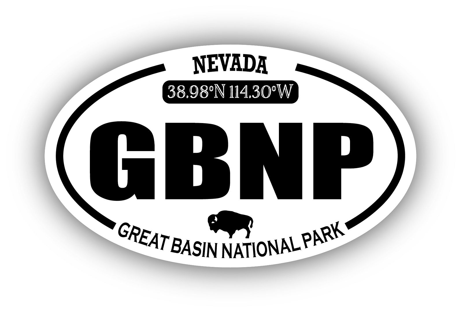Great Basin National Park Nevada GBNP Oval Bumper Sticker 3M Vinyl ...