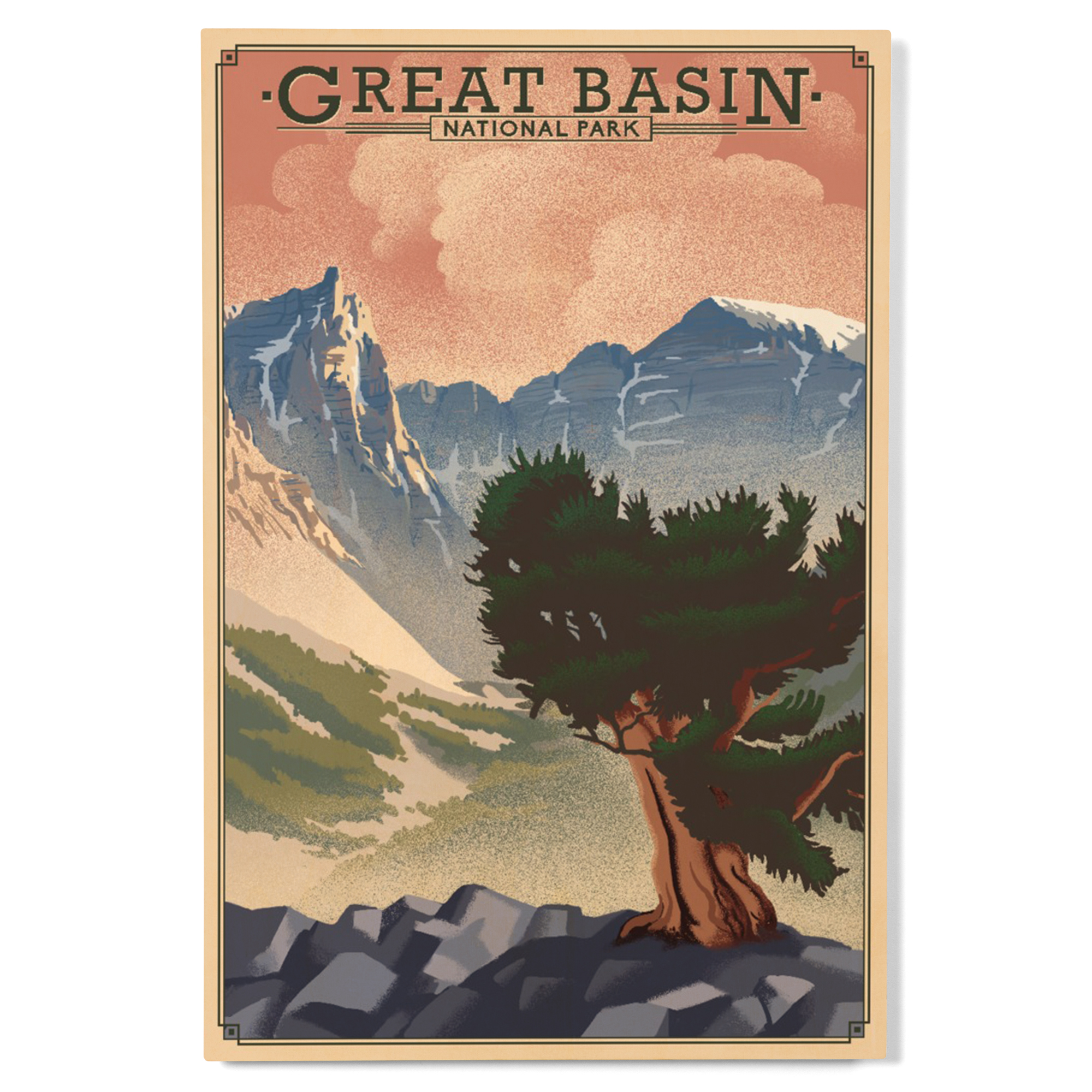 Great Basin National Park, Nevada, Lithograph National Park Series ...