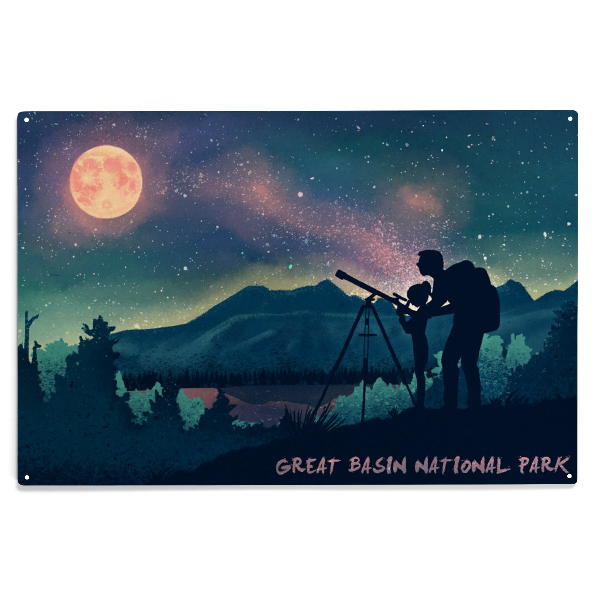 Great Basin National Park, Nevada, Night Sky with Moon, Textured ...