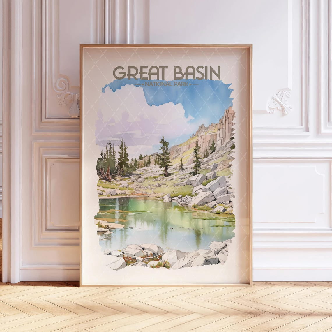 Great Basin National Park Soft Pastel Landscape Travel Poster, Unframed ...