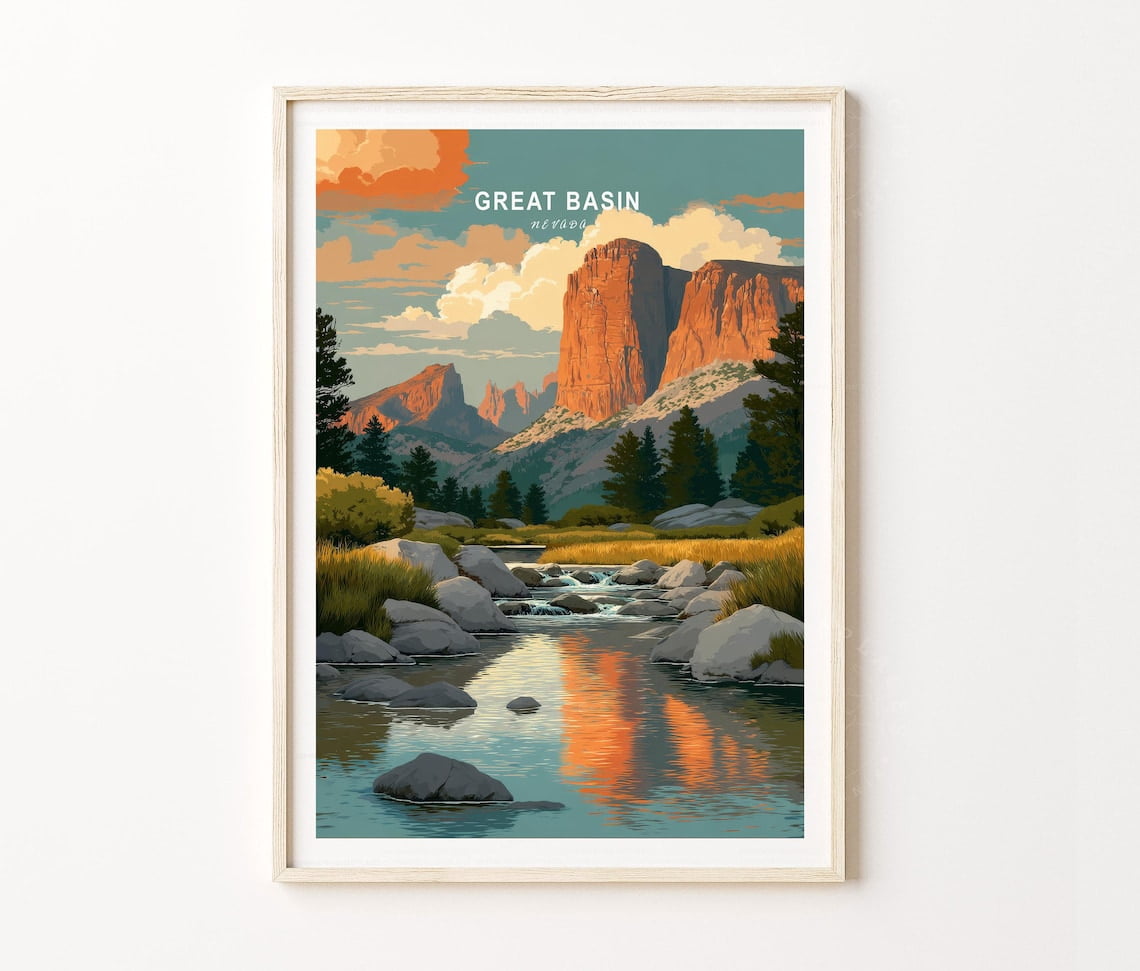 Great Basin Nevada National Park Desert Mountain Art Print, Unframed ...