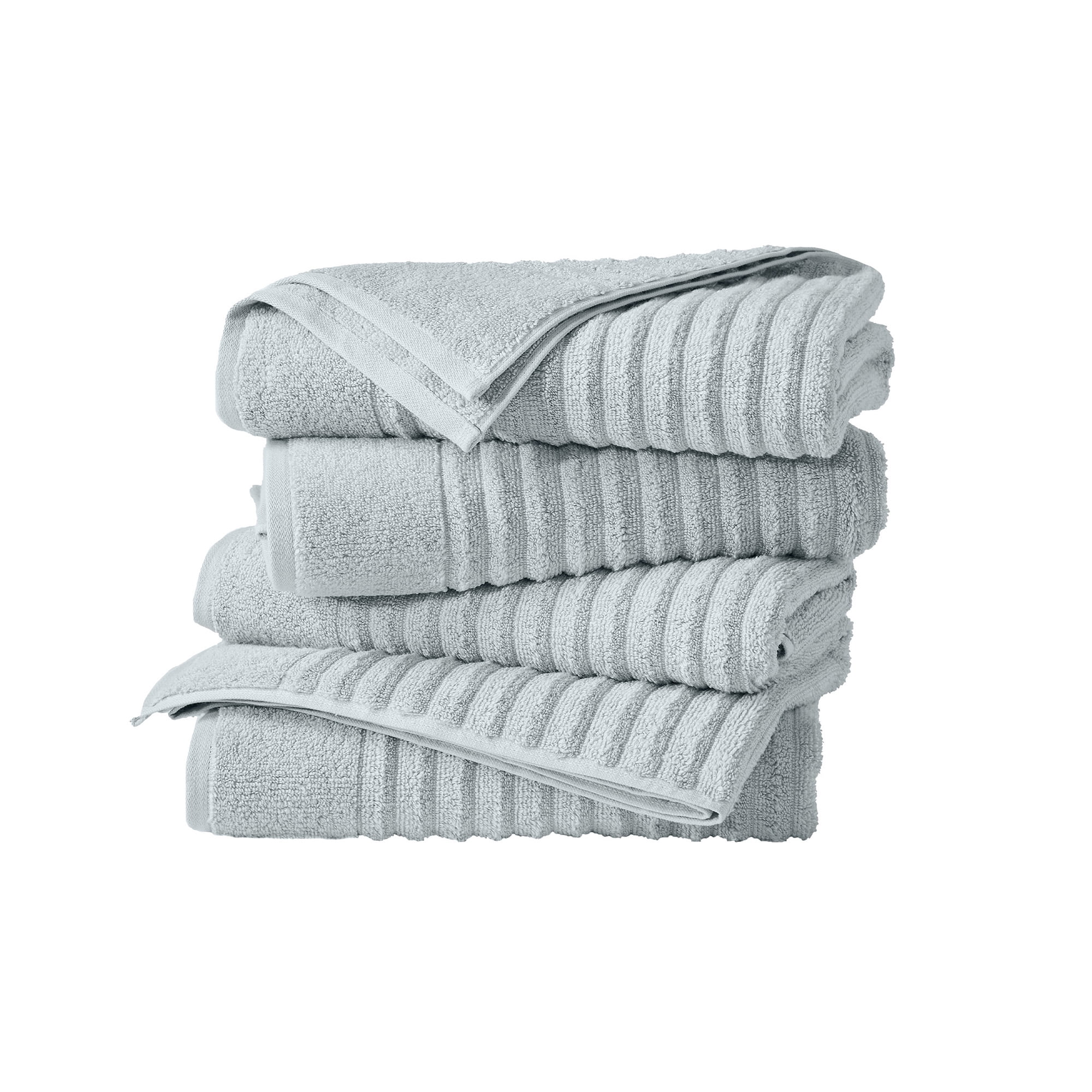 Great Bay Home Luxury 100% Cotton Ribbed Texture 4-Pack Bath Towel Set ...