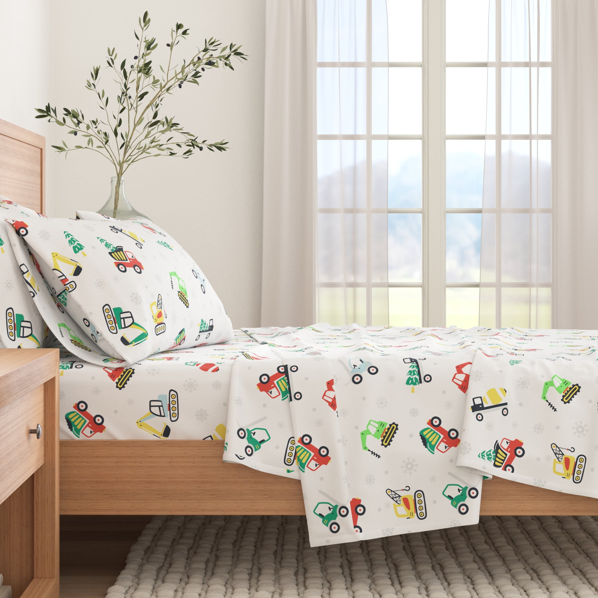 Great Bay Home Christmas Flannel Sheet Set - 100% Turkish Cotton ...