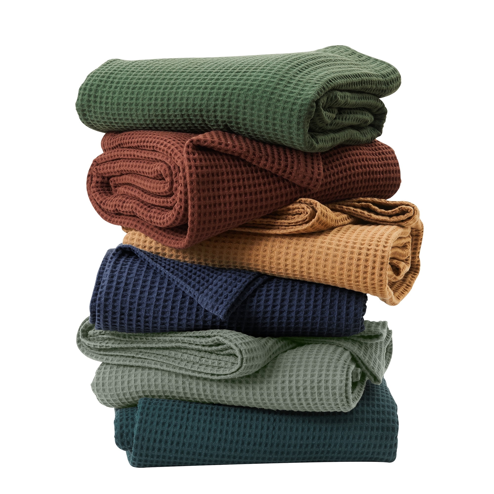 All-Season Waffle Cotton Bed Blanket 102x90 (King, Cacao Brown ...