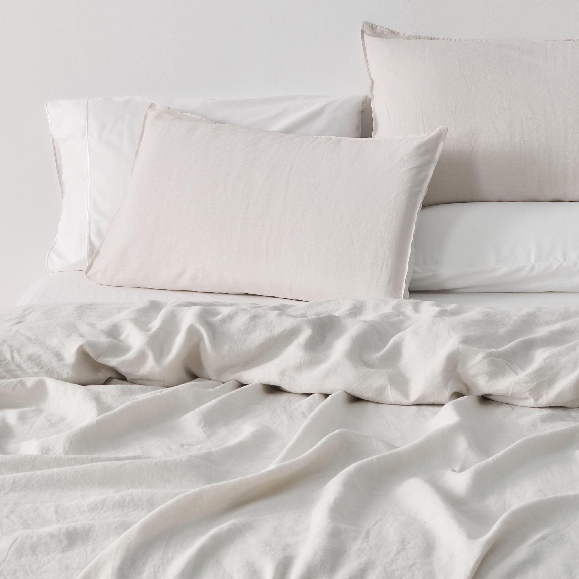 Great Bay Home 100% European Flax Linen Pillowcase Set, Hidden Side ...