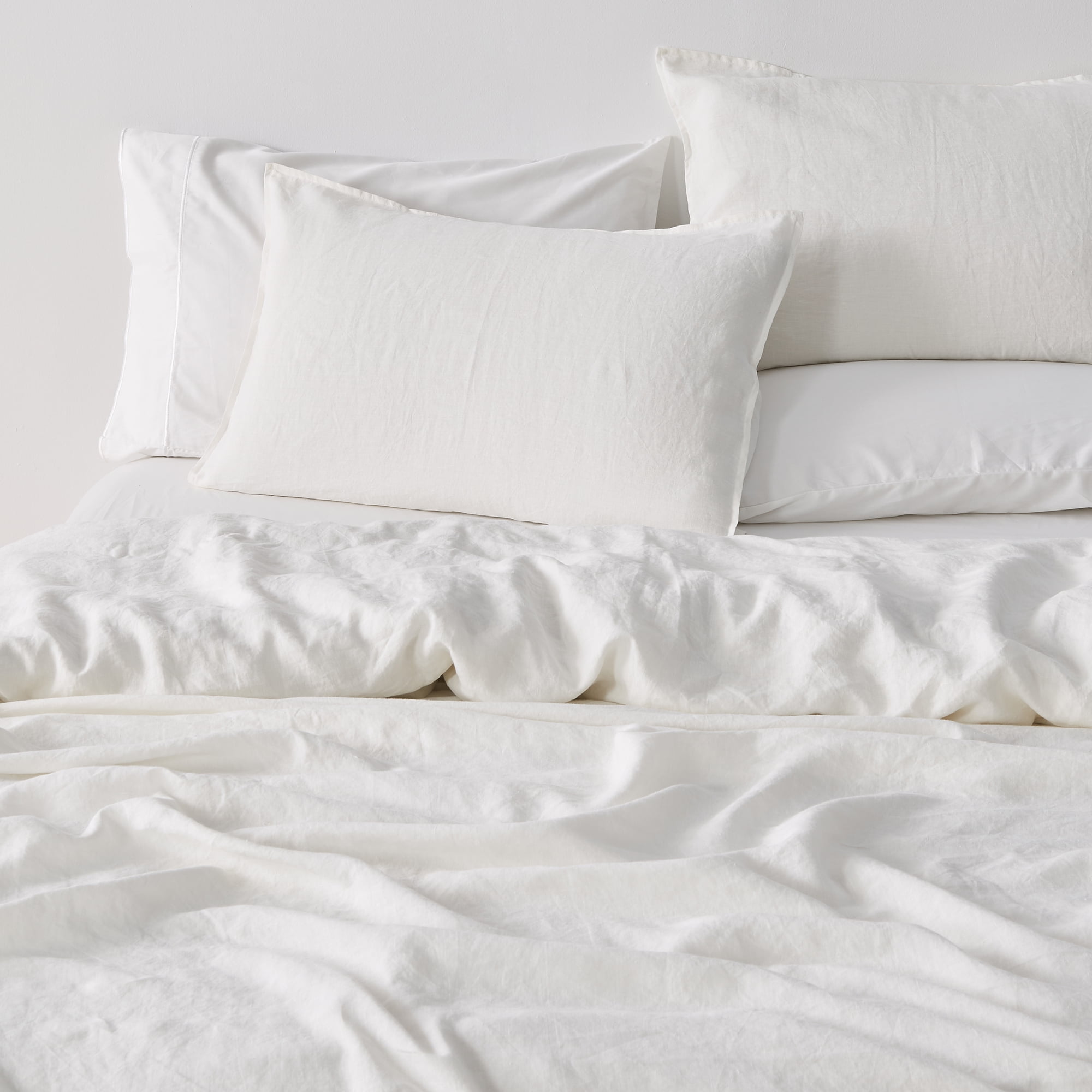 Great Bay Home 100% European Flax Linen Sham Set, Back Envelope Closure ...