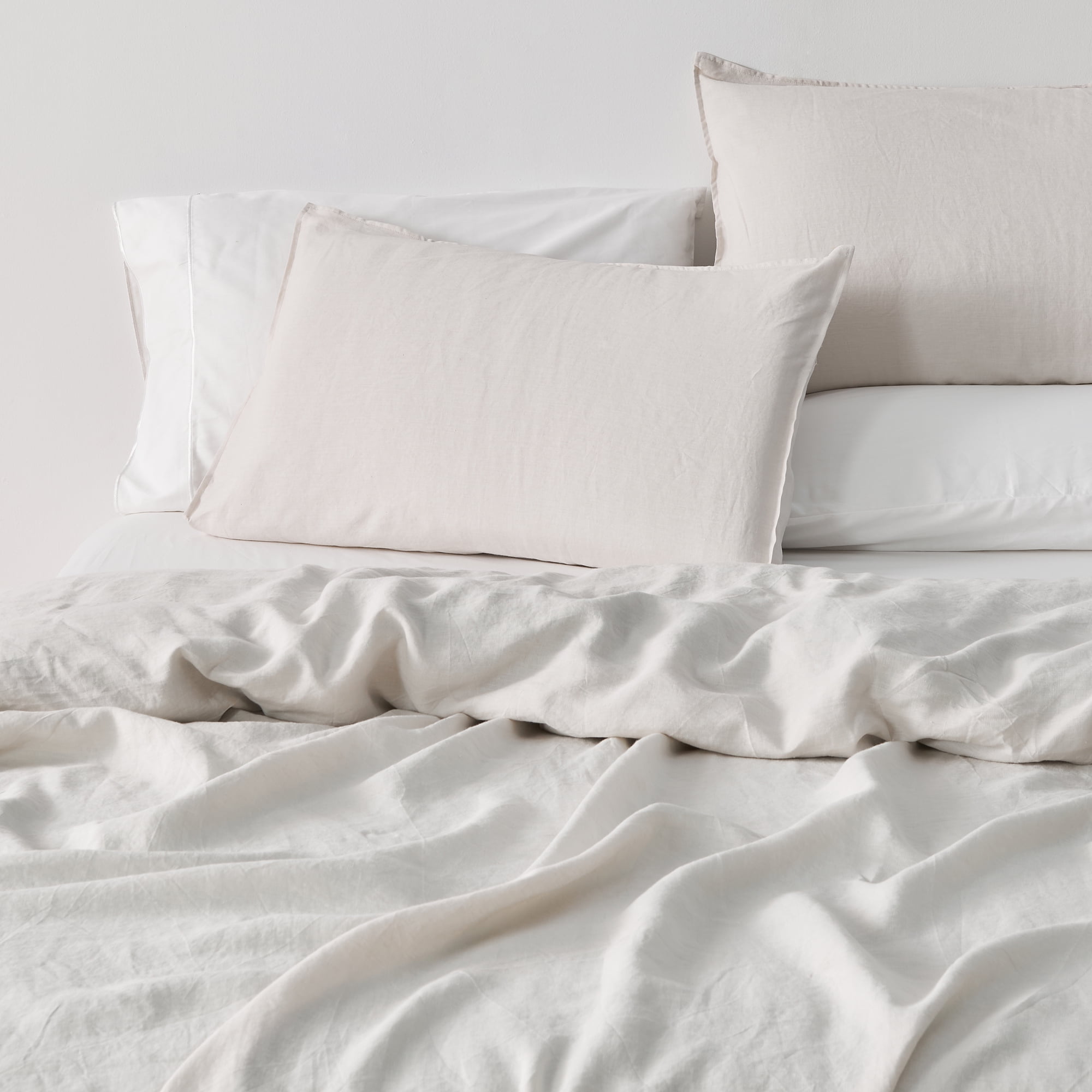 Great Bay Home 100% European Flax Linen Sham Set, Back Envelope Closure ...