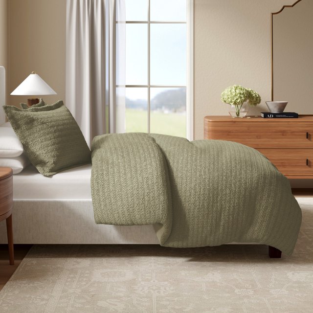 Great Bay Home 3-Piece Duvet Cover Set - 100% Cotton Honeycomb Waffle ...