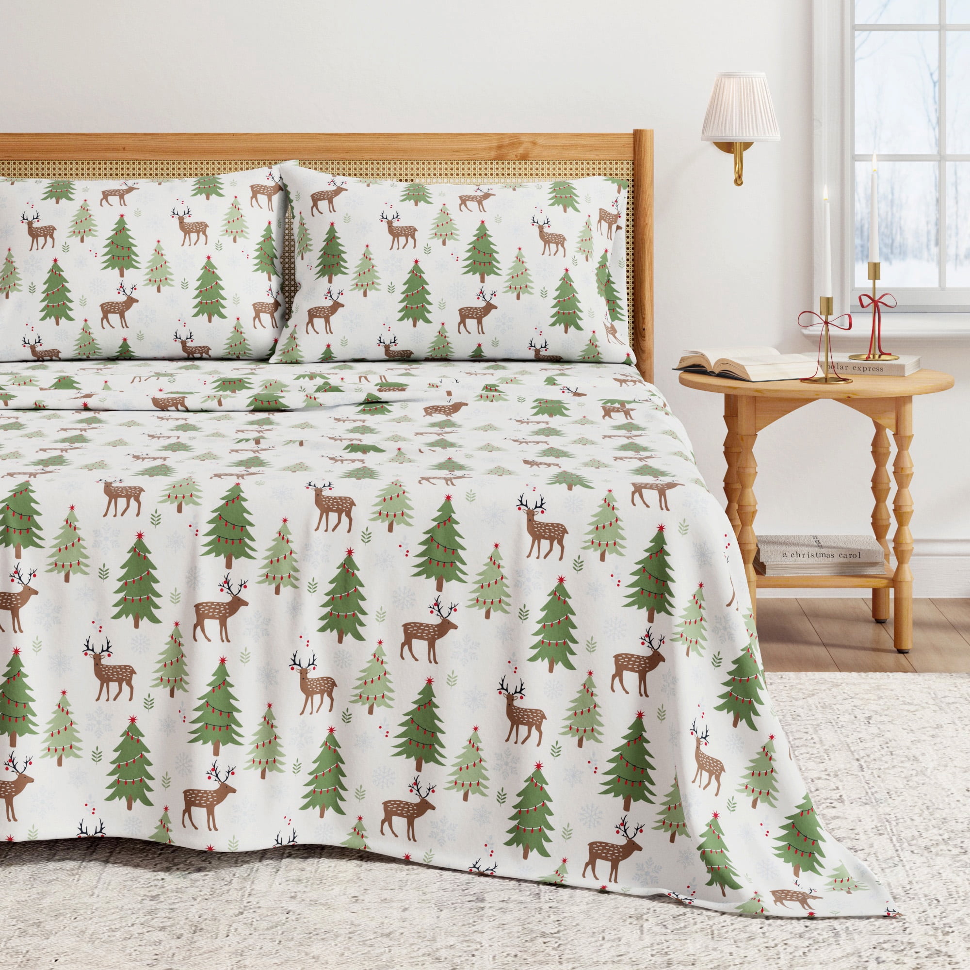 Great Bay Home Winter Holiday Christmas Queen Size Turkish Cotton ...