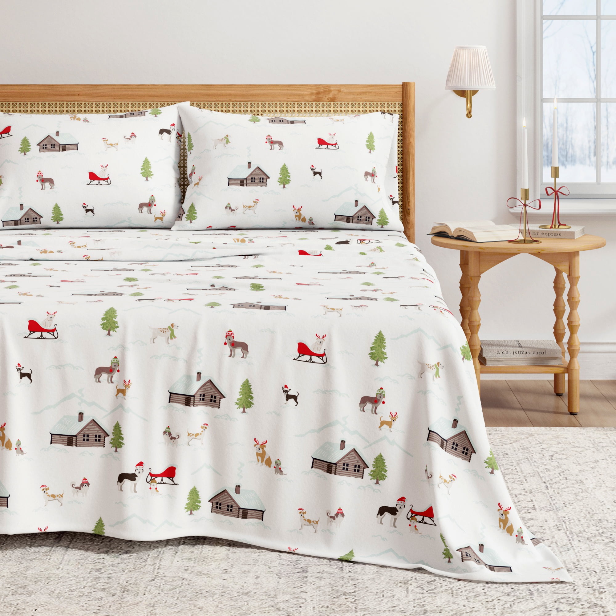 Free Shipping! Great Bay Home Soft Winter Flannel Sheet Set, Queen Size ...