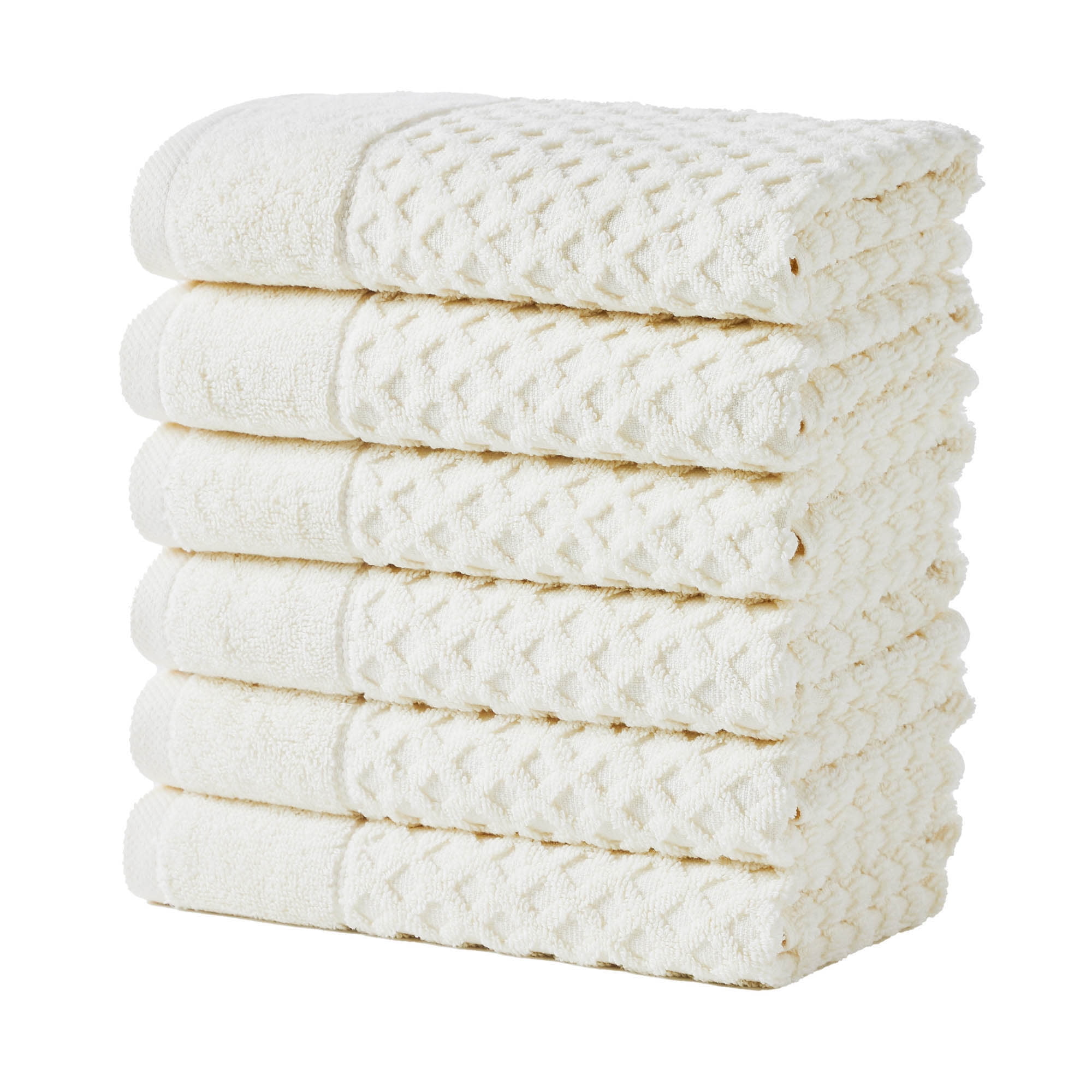 Great Bay Home Cotton Quick-Dry Hand Towel Set, Textured, Absorbent ...