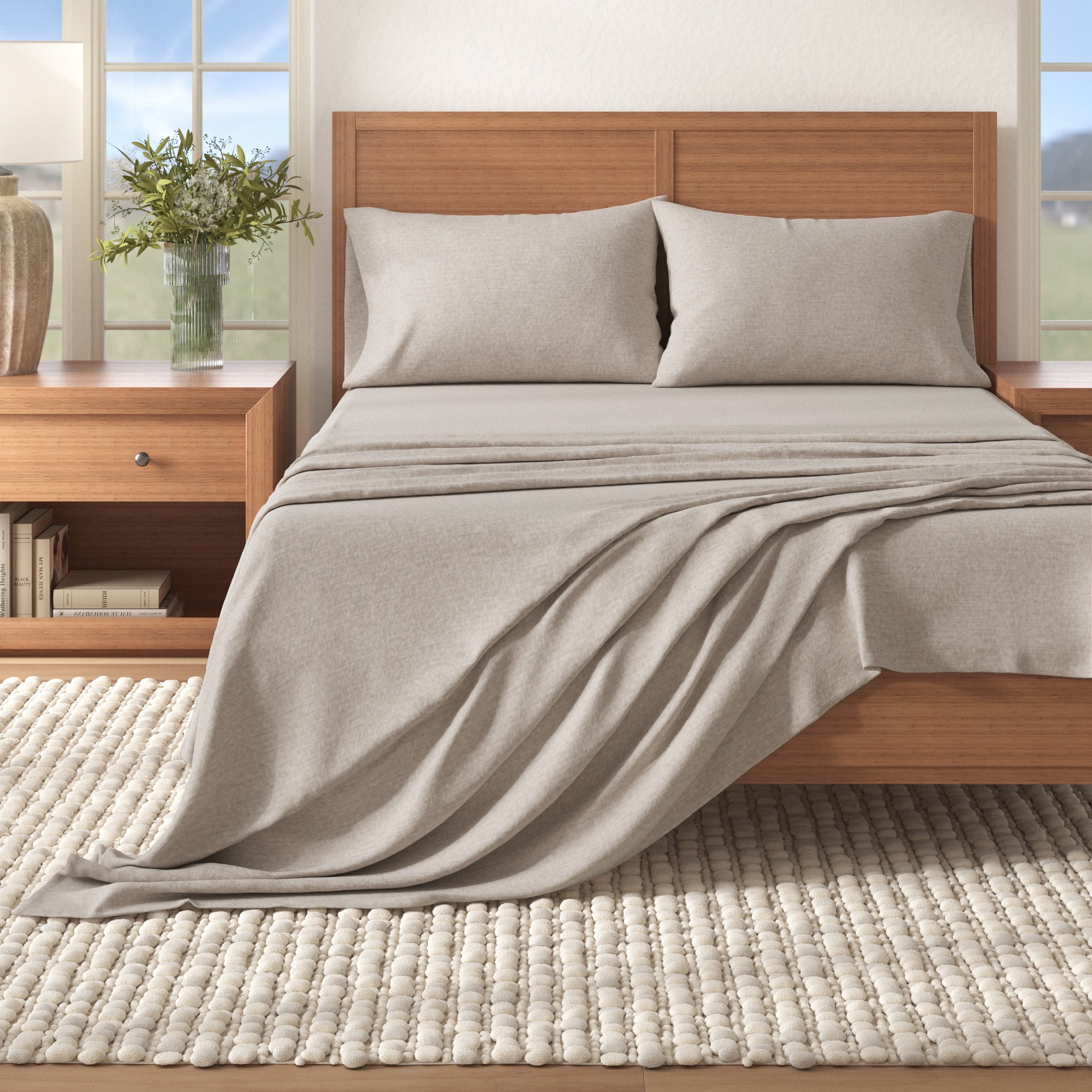 Great Bay Home Cotton Blend Flannel Sheet Set, CalKing, 4 Pieces ...