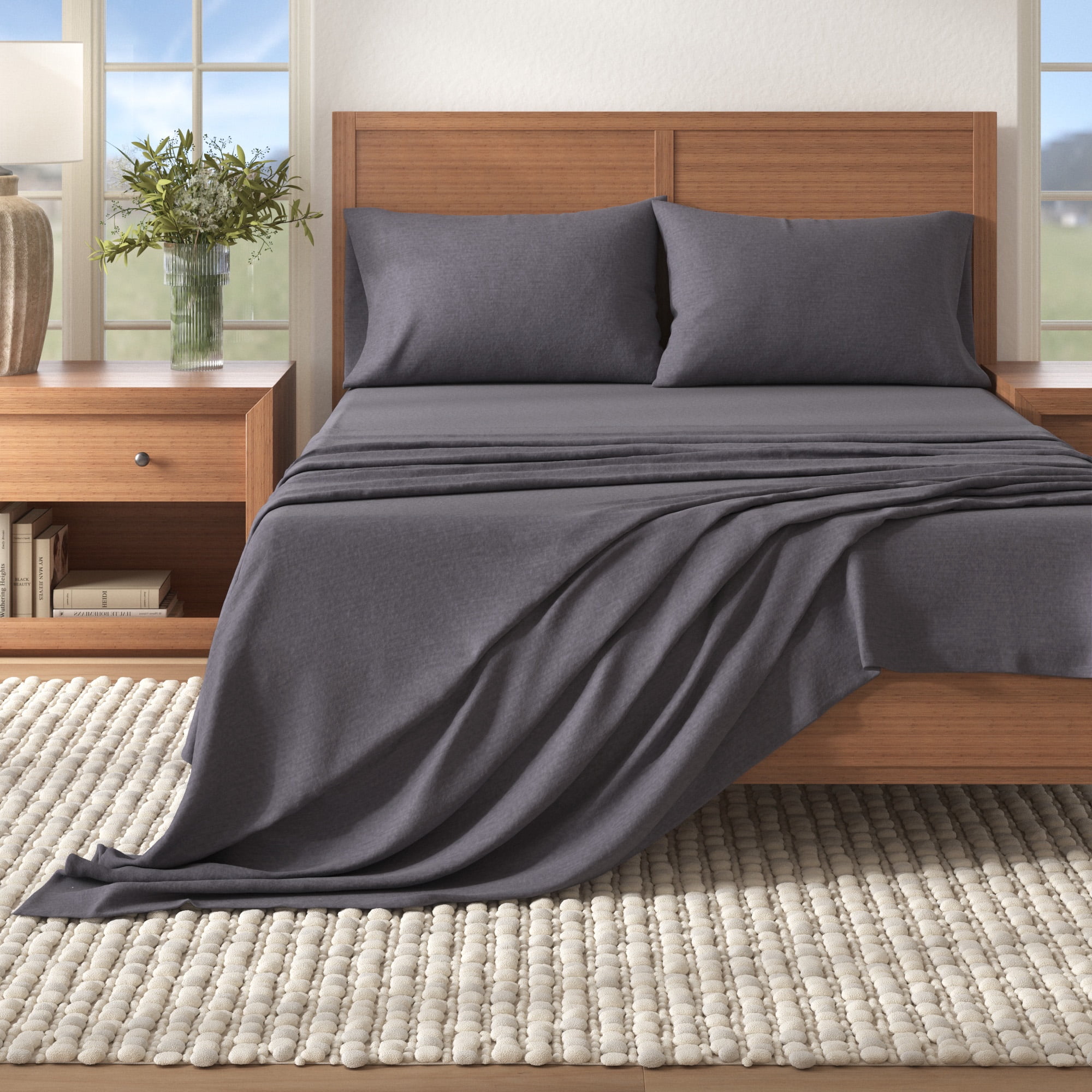 Great Bay Home Cotton Blend Flannel Sheet Set, Full, 4 Pieces - Walmart.com
