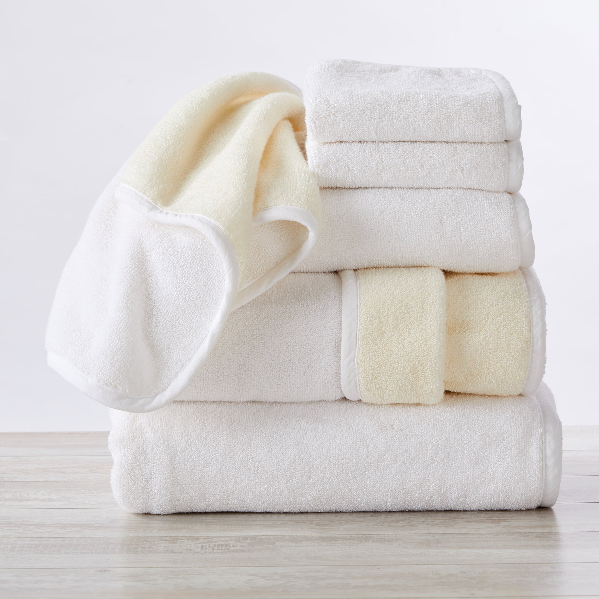 Great Bay Home Cotton Two-Toned Reversible Quick-Dry Towel Set (6 Piece ...