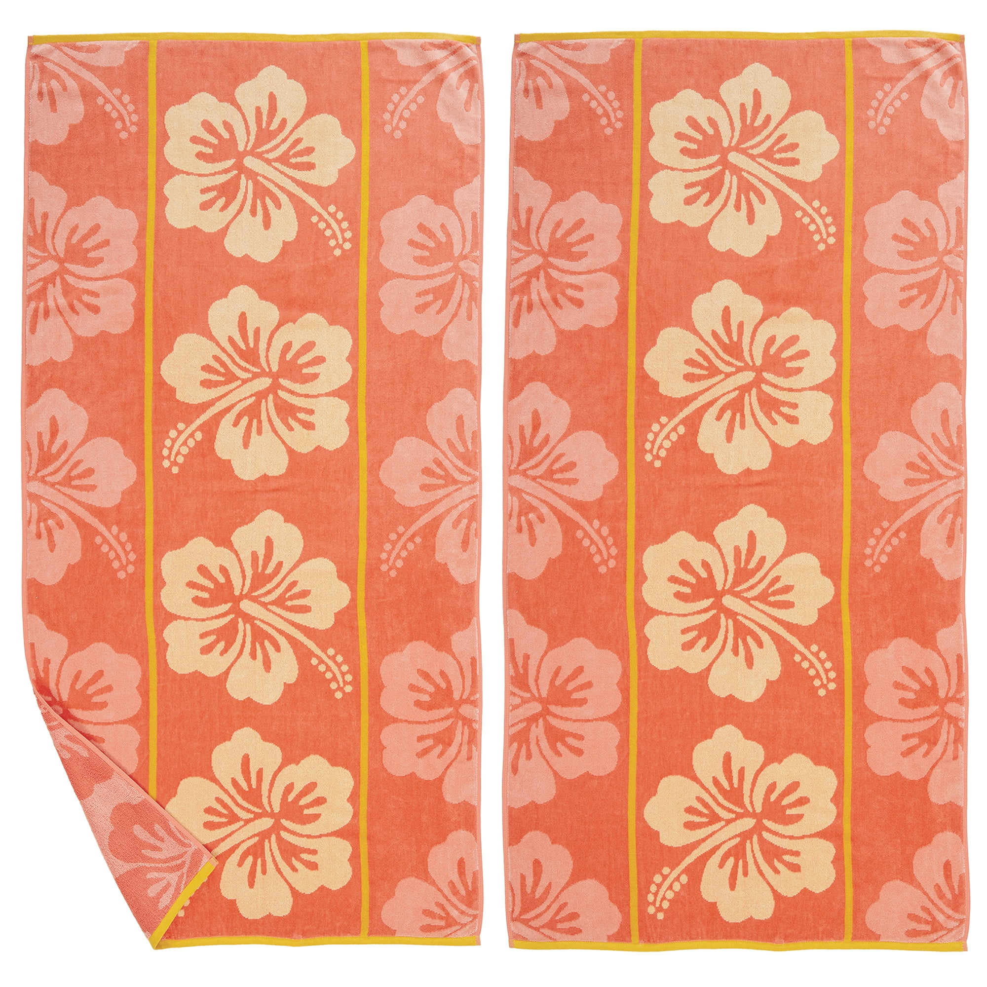 Great Bay Home Cotton Vibrant Prints & Colors 2-Pack Beach Towel (2 ...