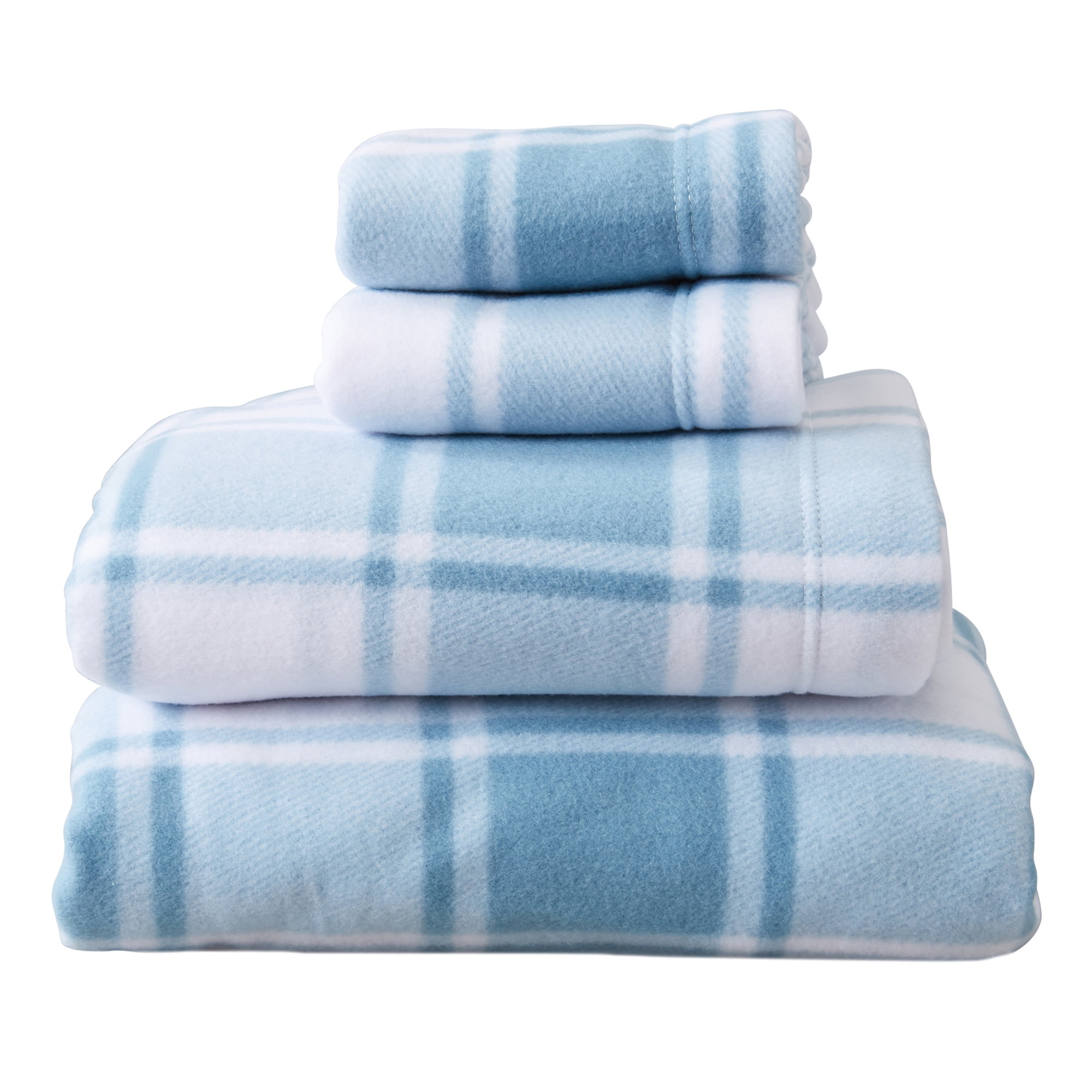 Great Bay Home Extra Plush Plaid Fleece Warm & Cozy Sheet Set (Full ...
