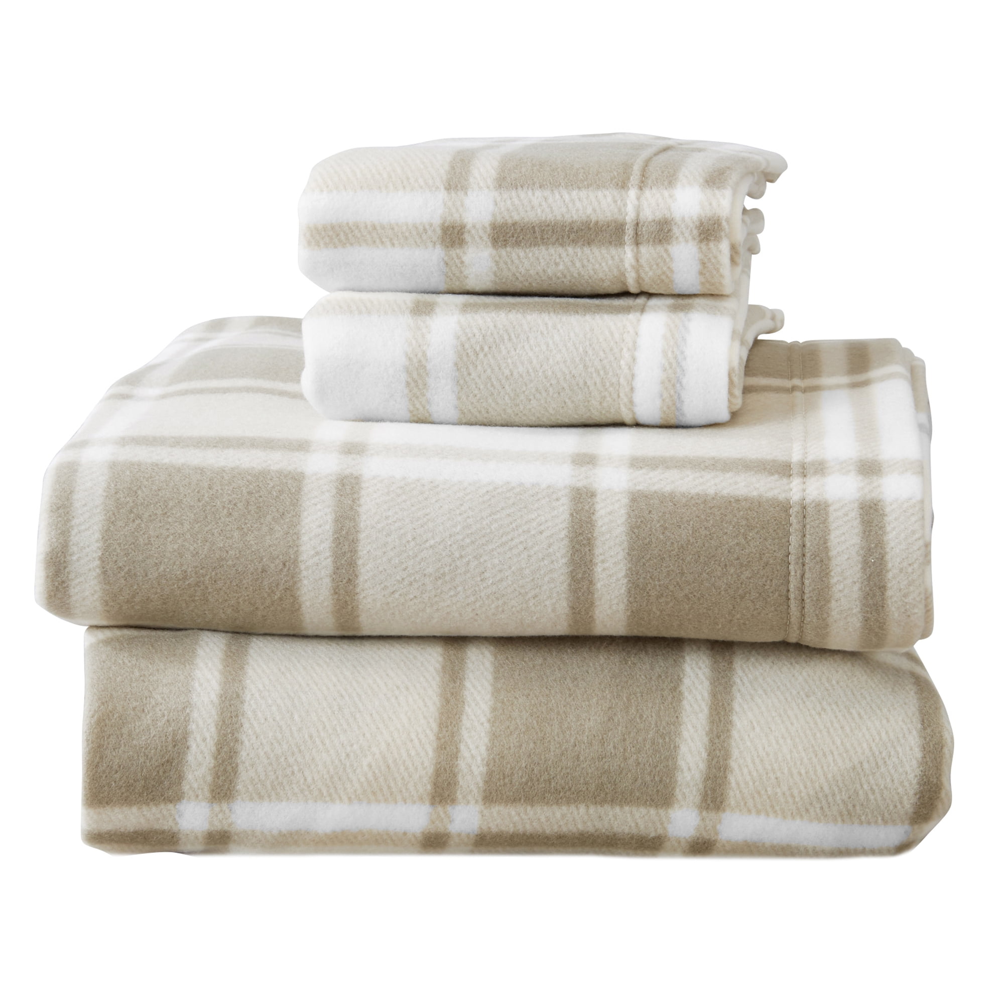 Great Bay Home Extra Plush Plaid Fleece Warm & Cozy Sheet Set (Full ...