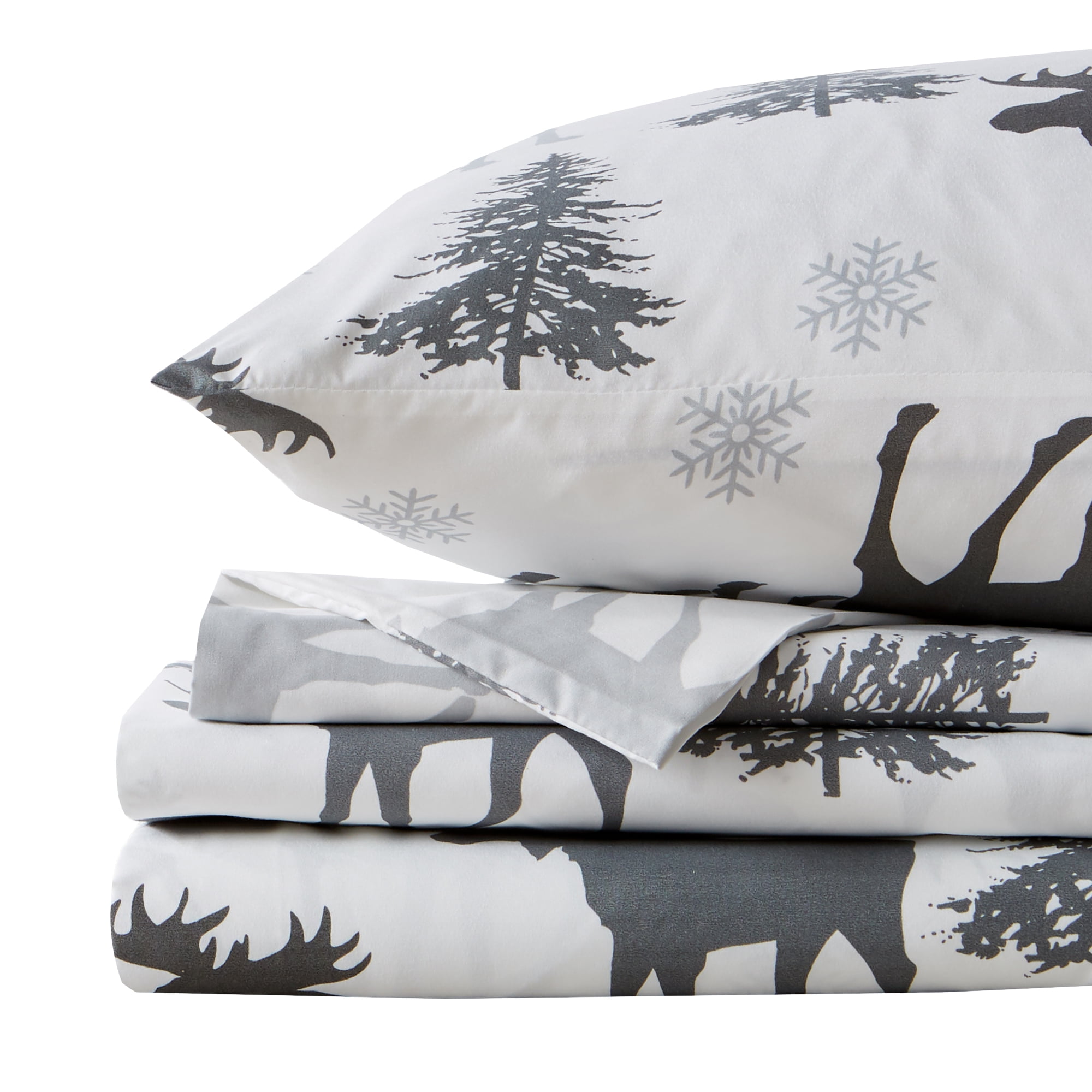 Great Bay Home Lodge Printed Microfiber 4-Piece Queen Sheet Set ...