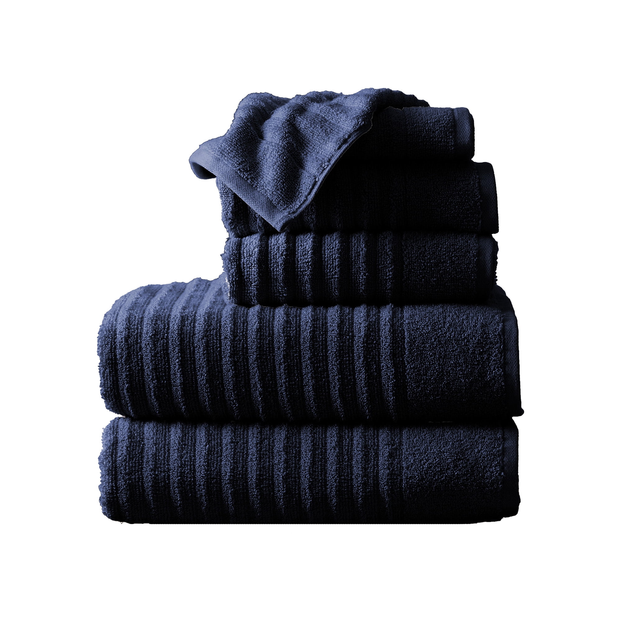 Great Bay Home Luxury 100% Cotton Ribbed Texture 6-Piece Towel Set ...
