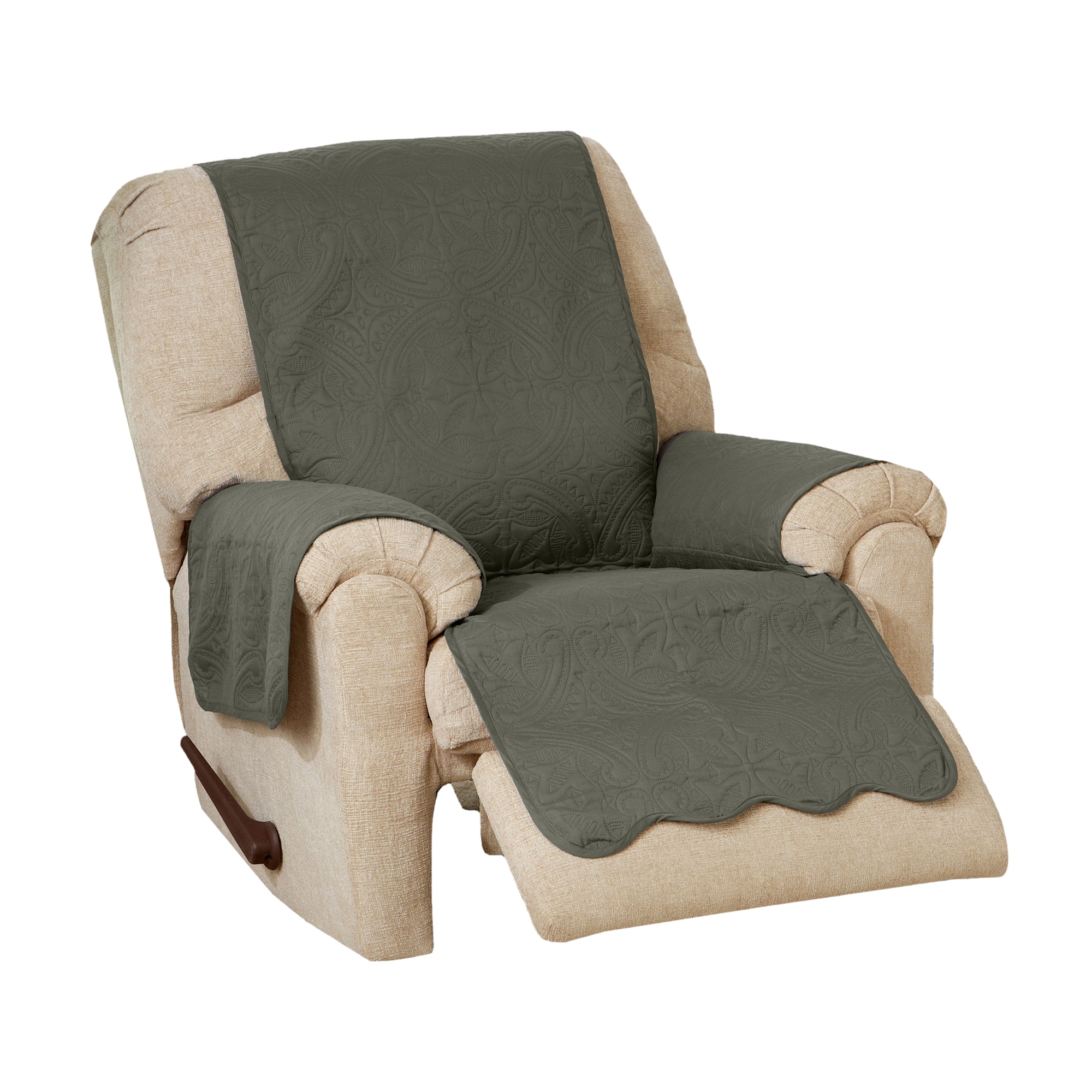 Great Bay Home Medallion Stitched Reversible Washable Pet Furniture ...