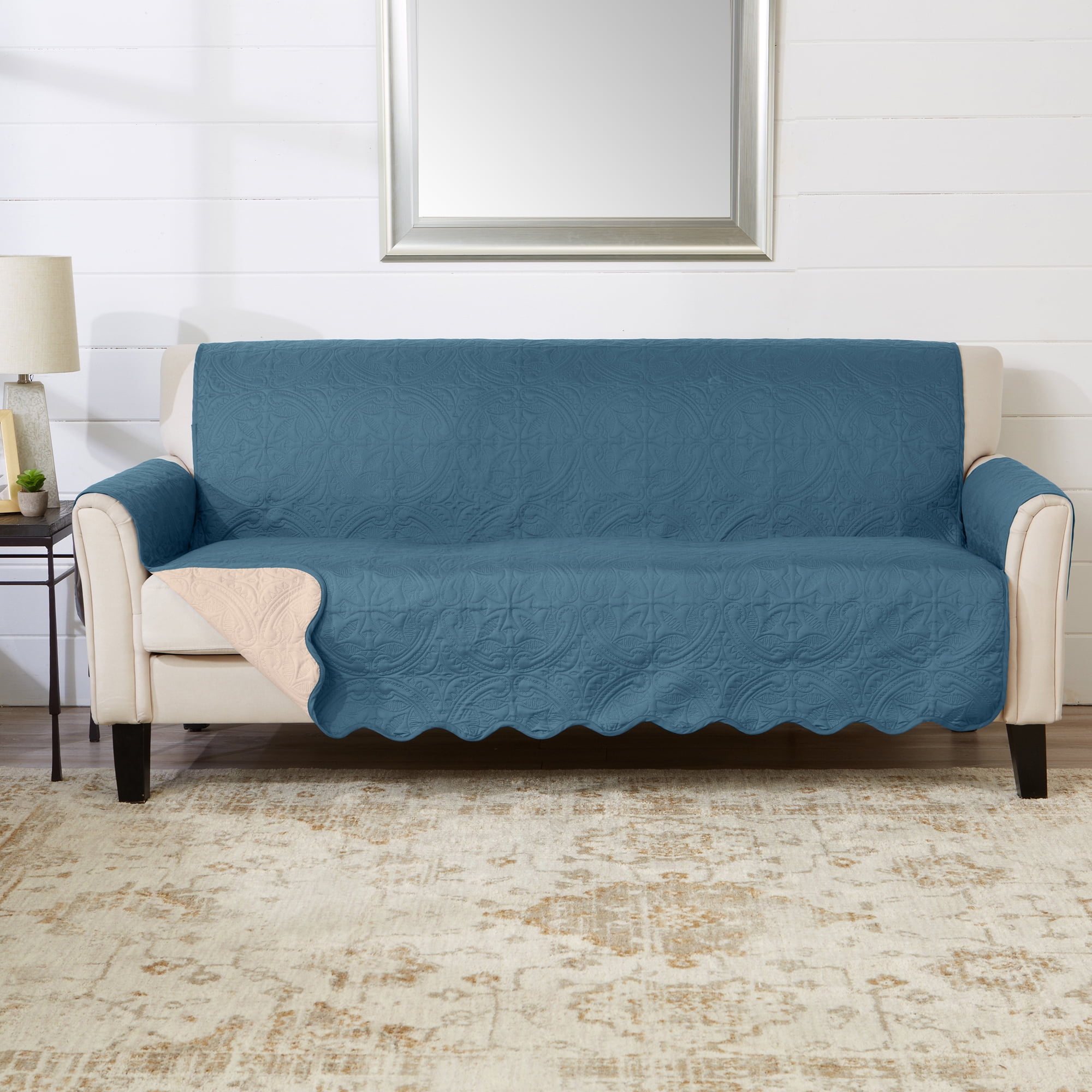Reversible Quilted Furniture Protector, Machine Washable Slipcover ...