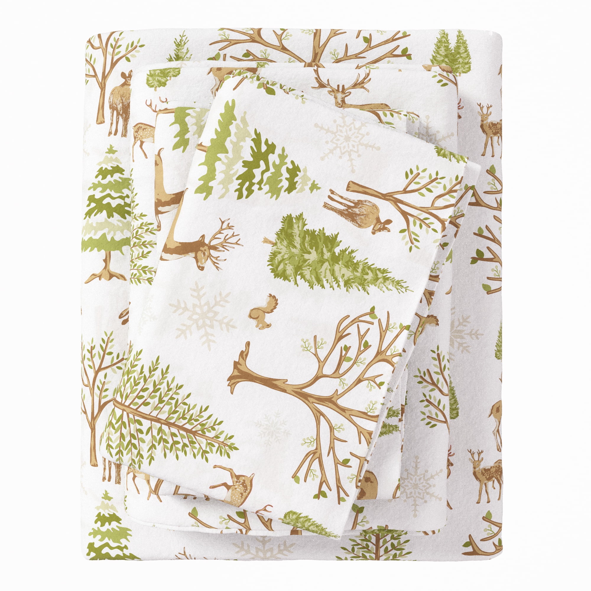 Great Bay Home Lodge Flannel Sheet Set - 100% Turkish Cotton - Double ...
